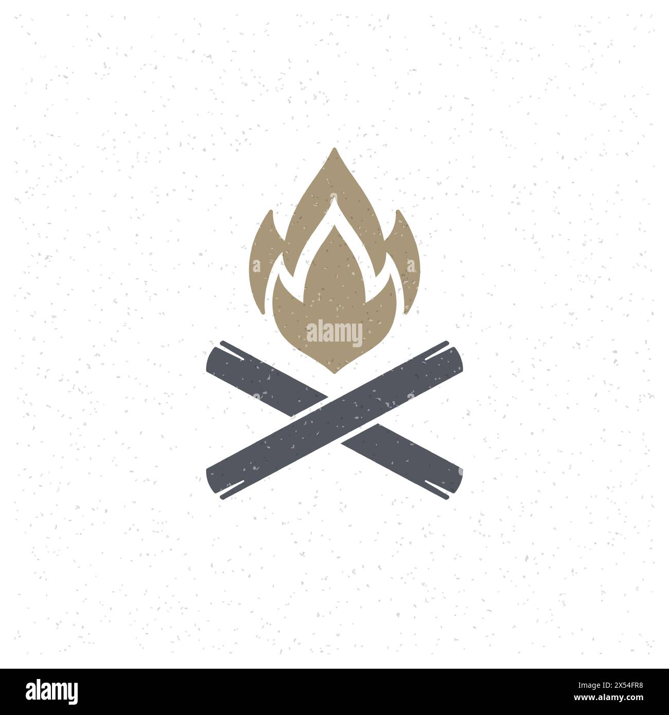 Bonfire flame Design Element in Vintage Style for Logotype, Label ...