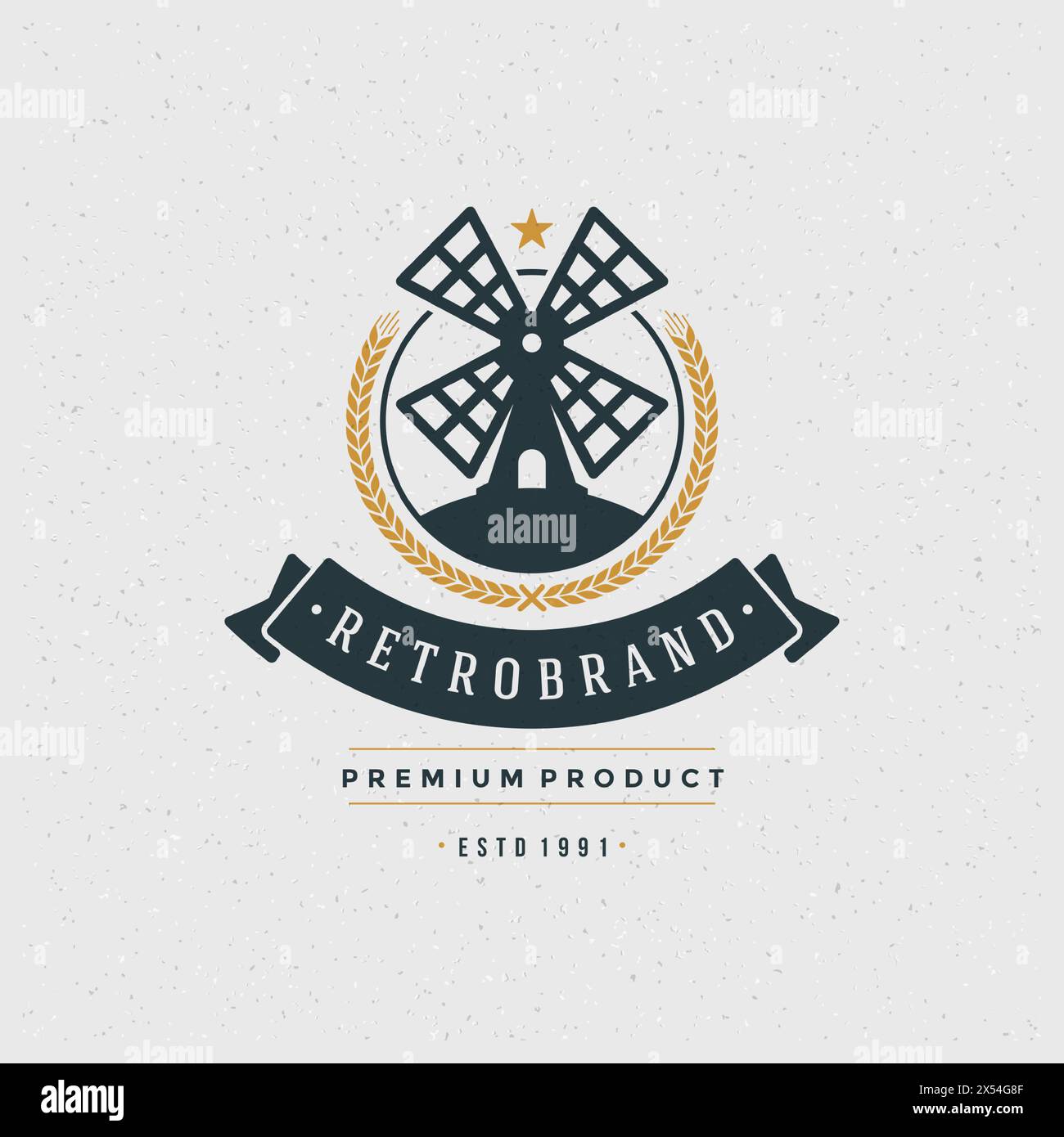 Mill Logo Design Element in Vintage Style for Logotype, Label, Badge ...