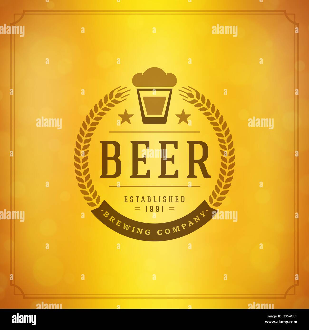 Beer Logo Design Element in Vintage Style for Logotype, Label, Badge ...