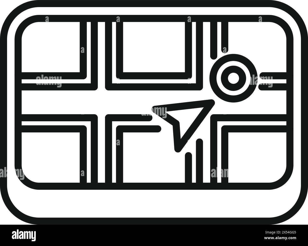 Location service map on tablet icon outline vector. Store locator. Geo ...