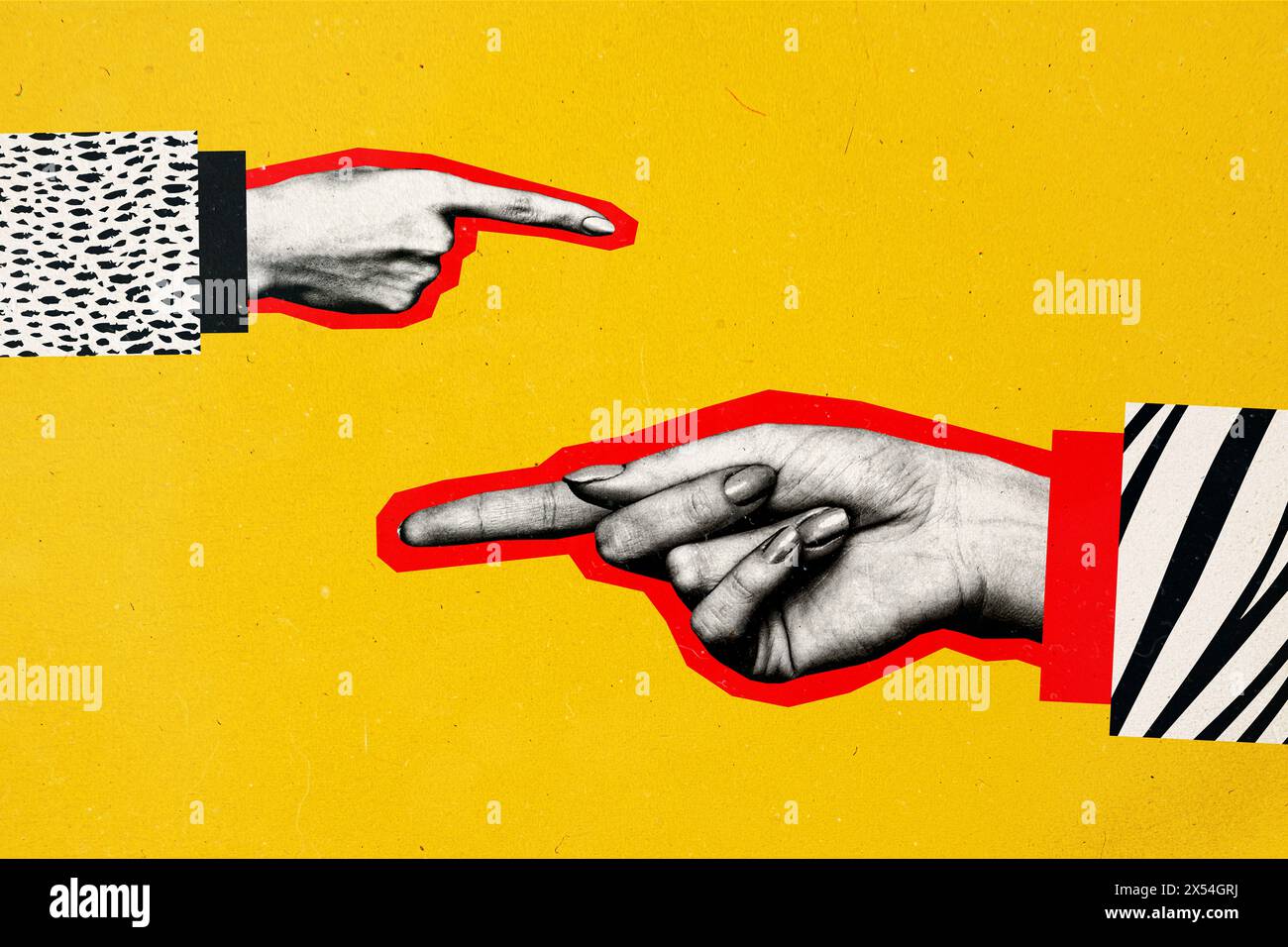 Composite photo collage of people hands fingers point each other blame ...