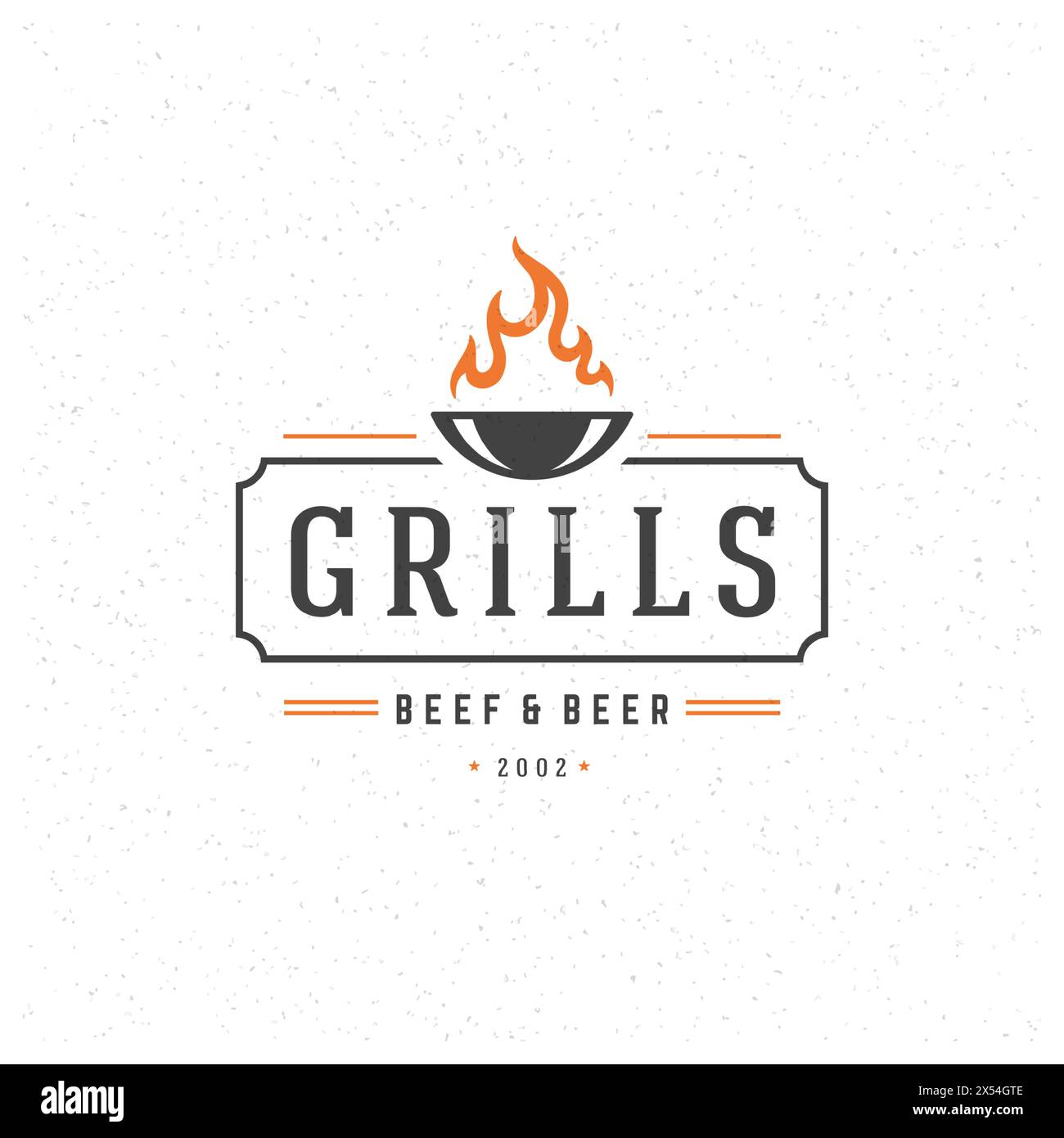 Grill Design Element in Vintage Style for Logotype, Label, Badge and ...