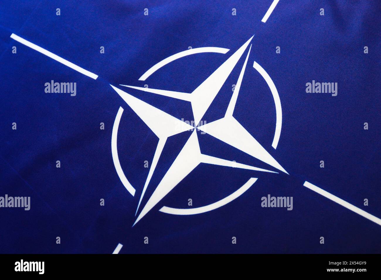 Flag of the military organization NATO (North Atlantic Treaty ...