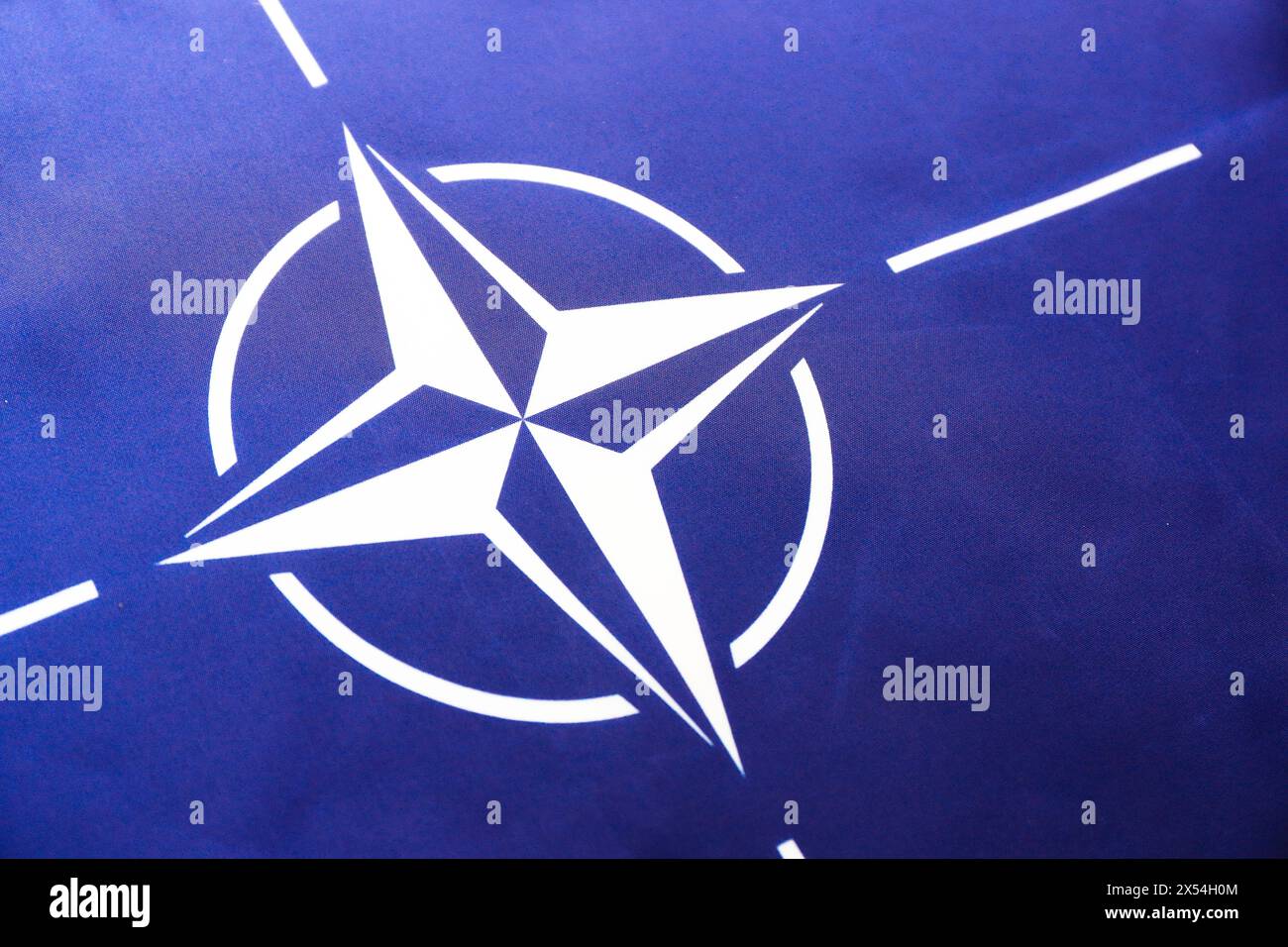 Flag of the military organization NATO (North Atlantic Treaty ...