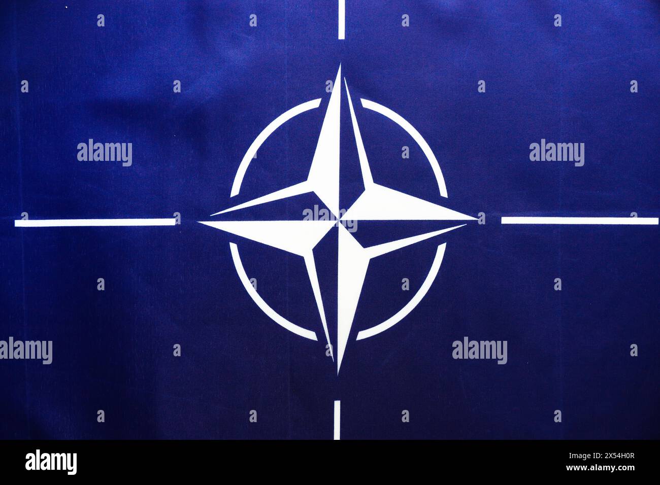 Flag of the military organization NATO (North Atlantic Treaty ...