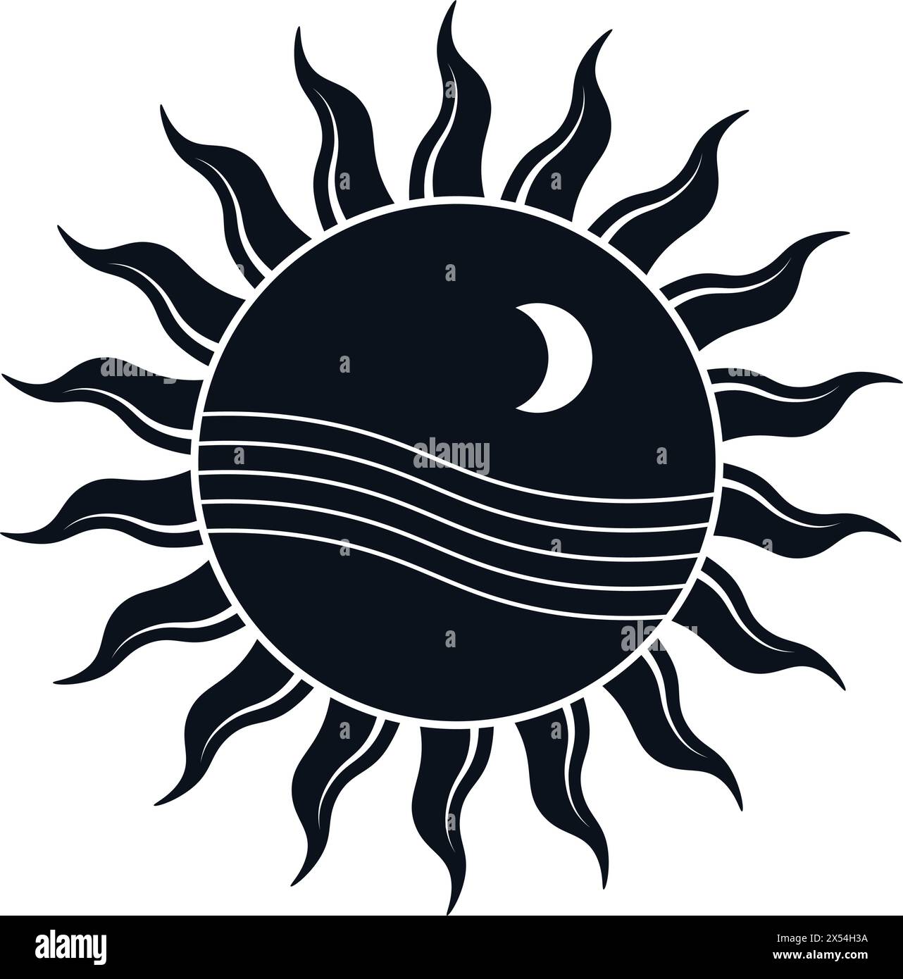 Celestial Sun and Moon Vector Stock Vector Image & Art - Alamy