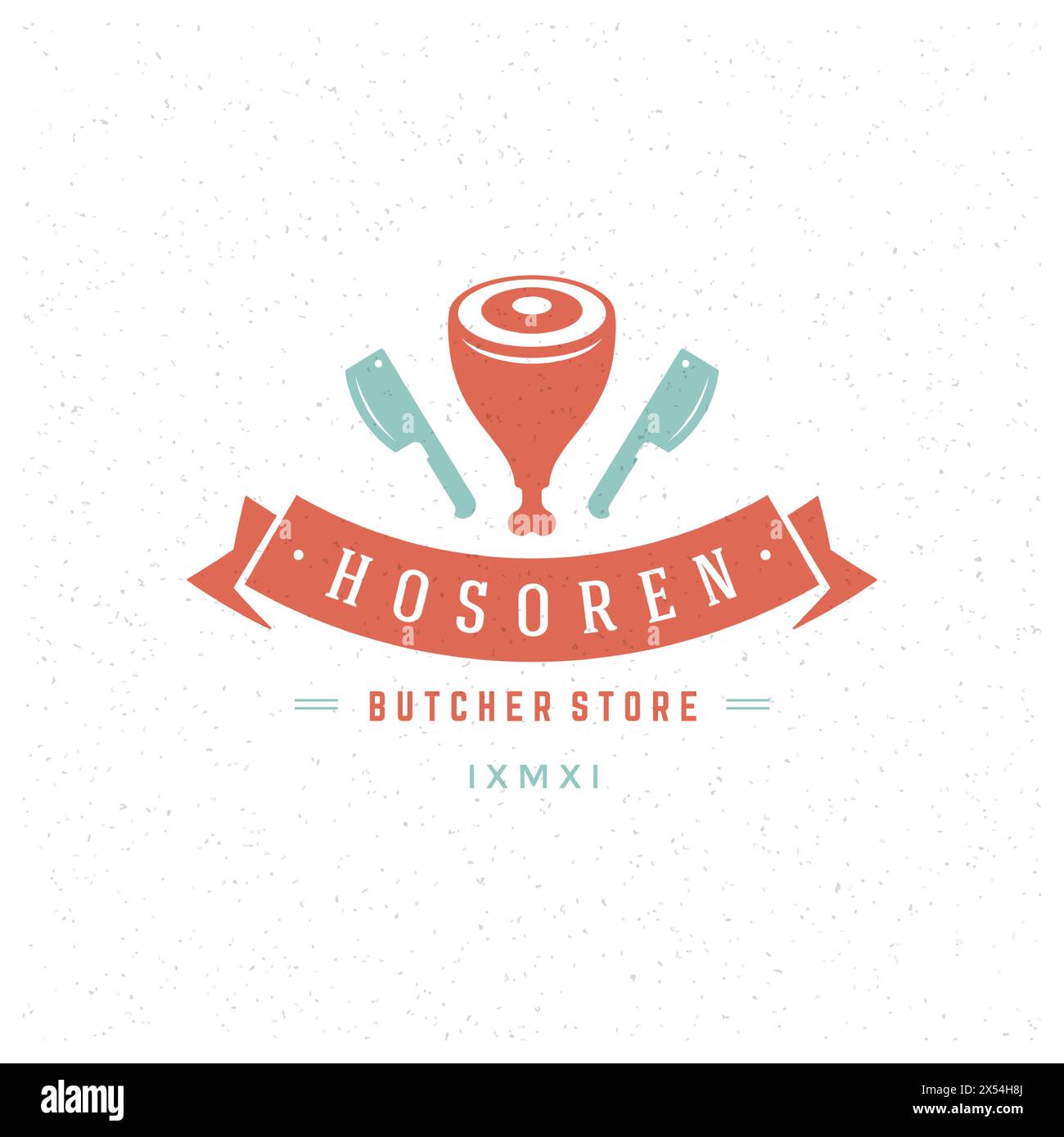 Butcher Shop Design Element in Vintage Style for Logotype, Label, Badge ...