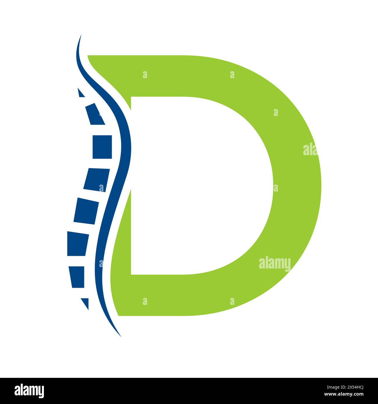 Letter D Backbone Logo Concept For Healthcare Symbol. Back Pain Sign ...