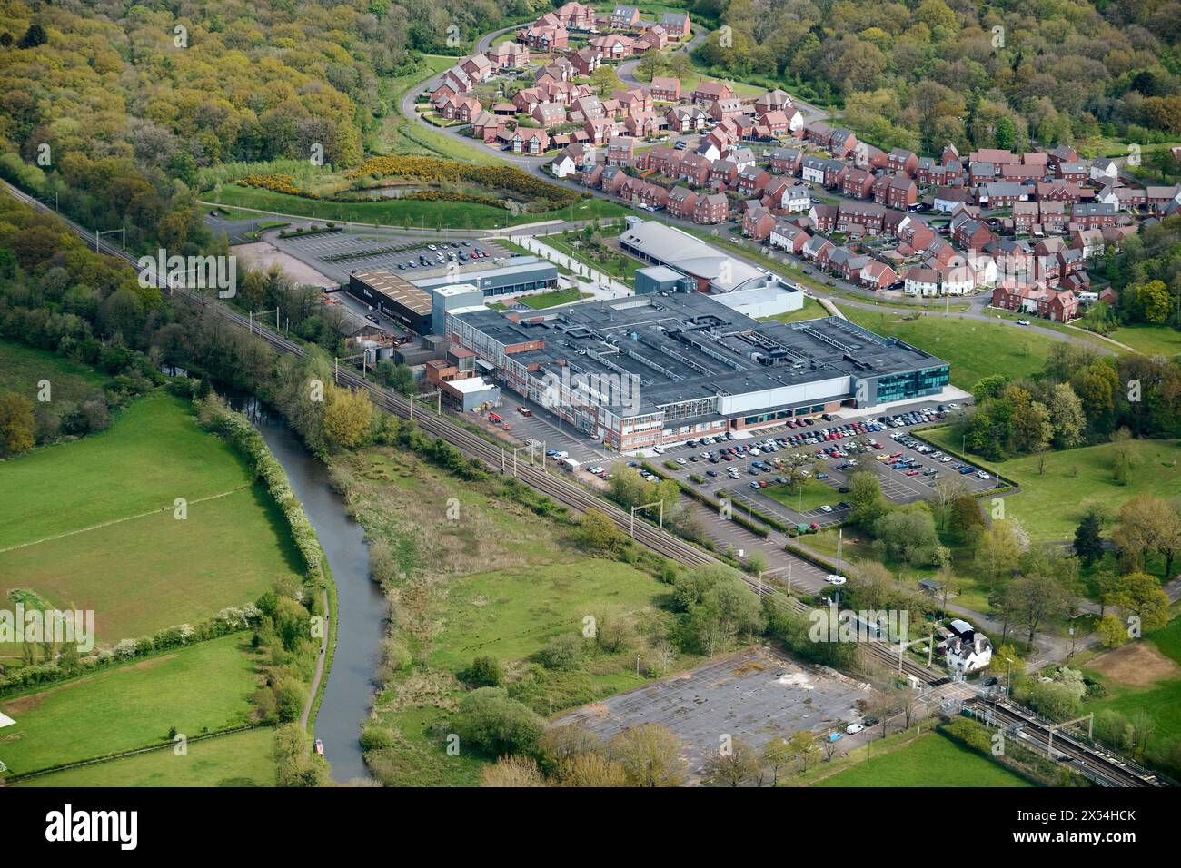 An aerial view of Wedgewood Factory, Stoke on Trent, West Midlands, Uk ...