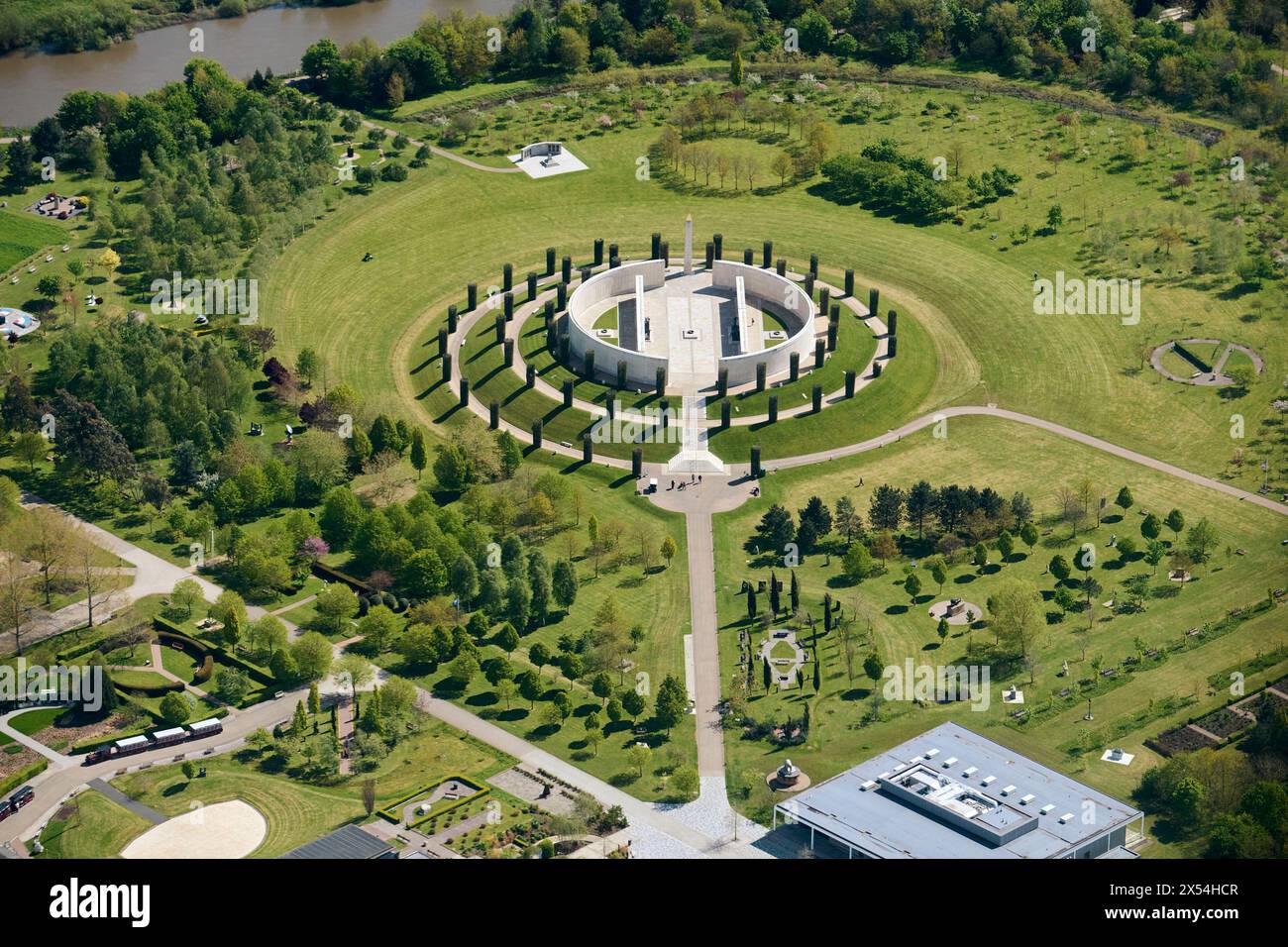 An aerial view of The National Memorial Arboretum, Alrewas, Burton-0n ...