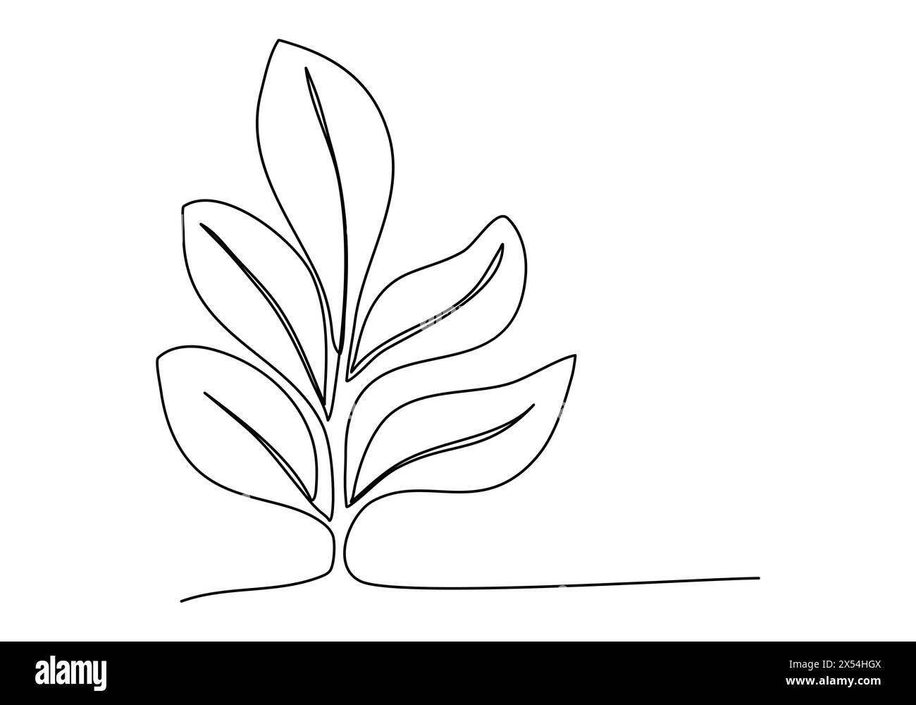 Plant one line drawing vector illustration Stock Vector Image & Art - Alamy