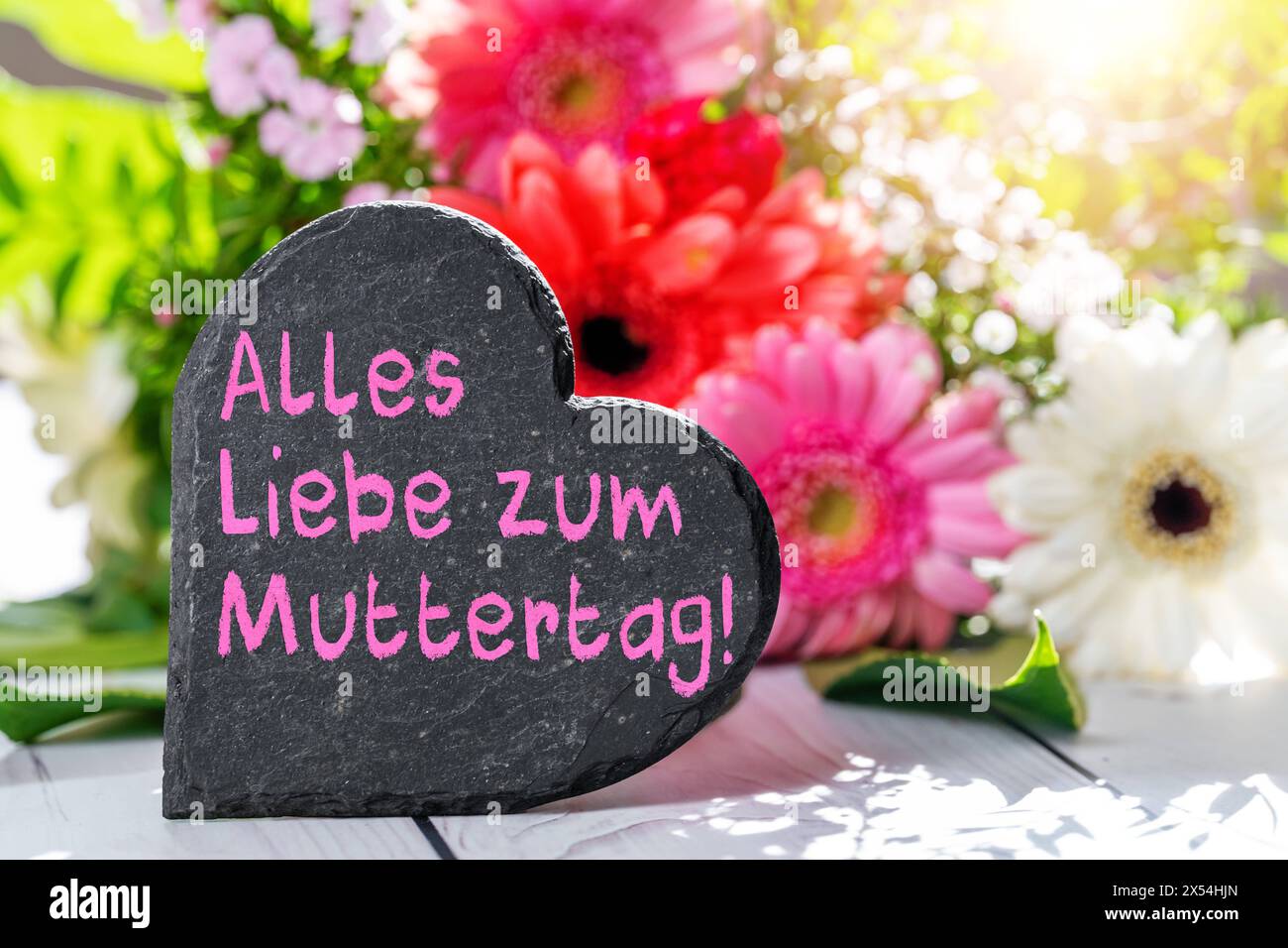 7 May 2024: All the best for Mother s Day Greeting on a heart in front ...