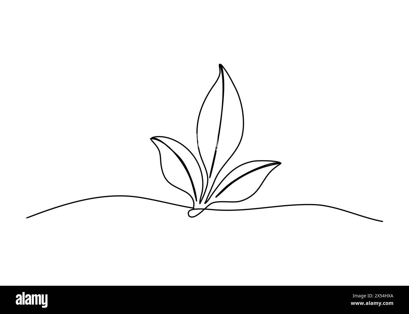 Plant one line drawing vector illustration Stock Vector Image & Art - Alamy