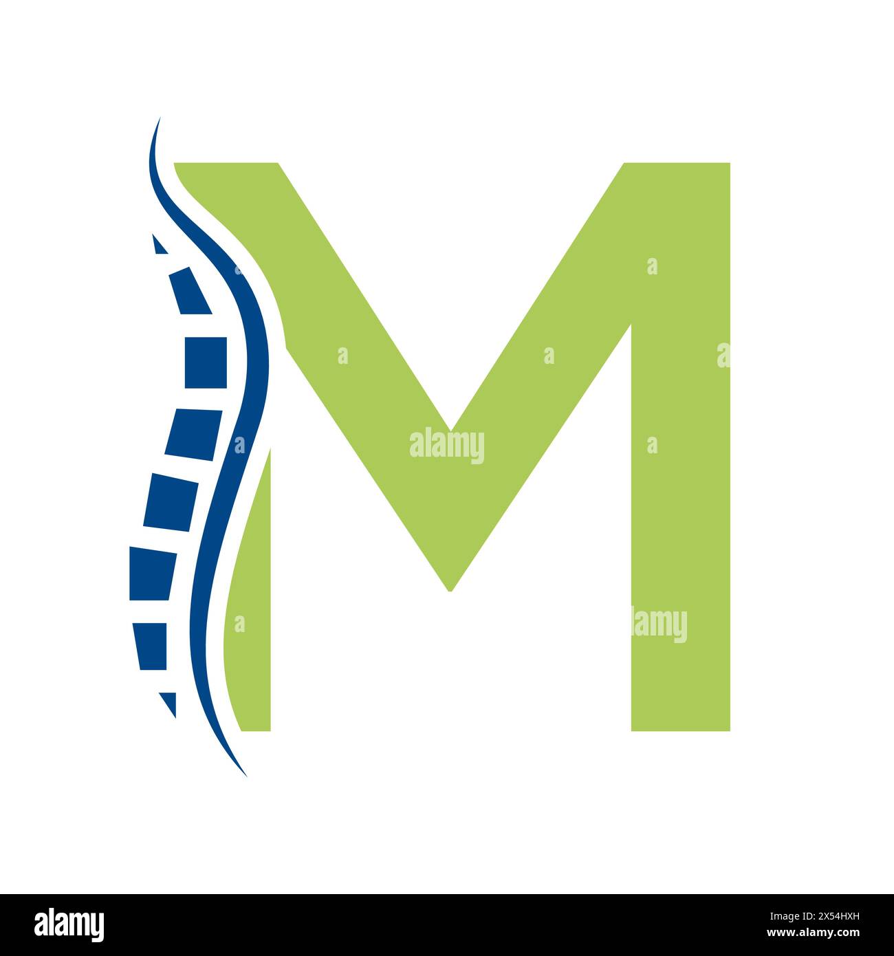 Letter M Backbone Logo Concept For Healthcare Symbol. Back Pain Sign ...