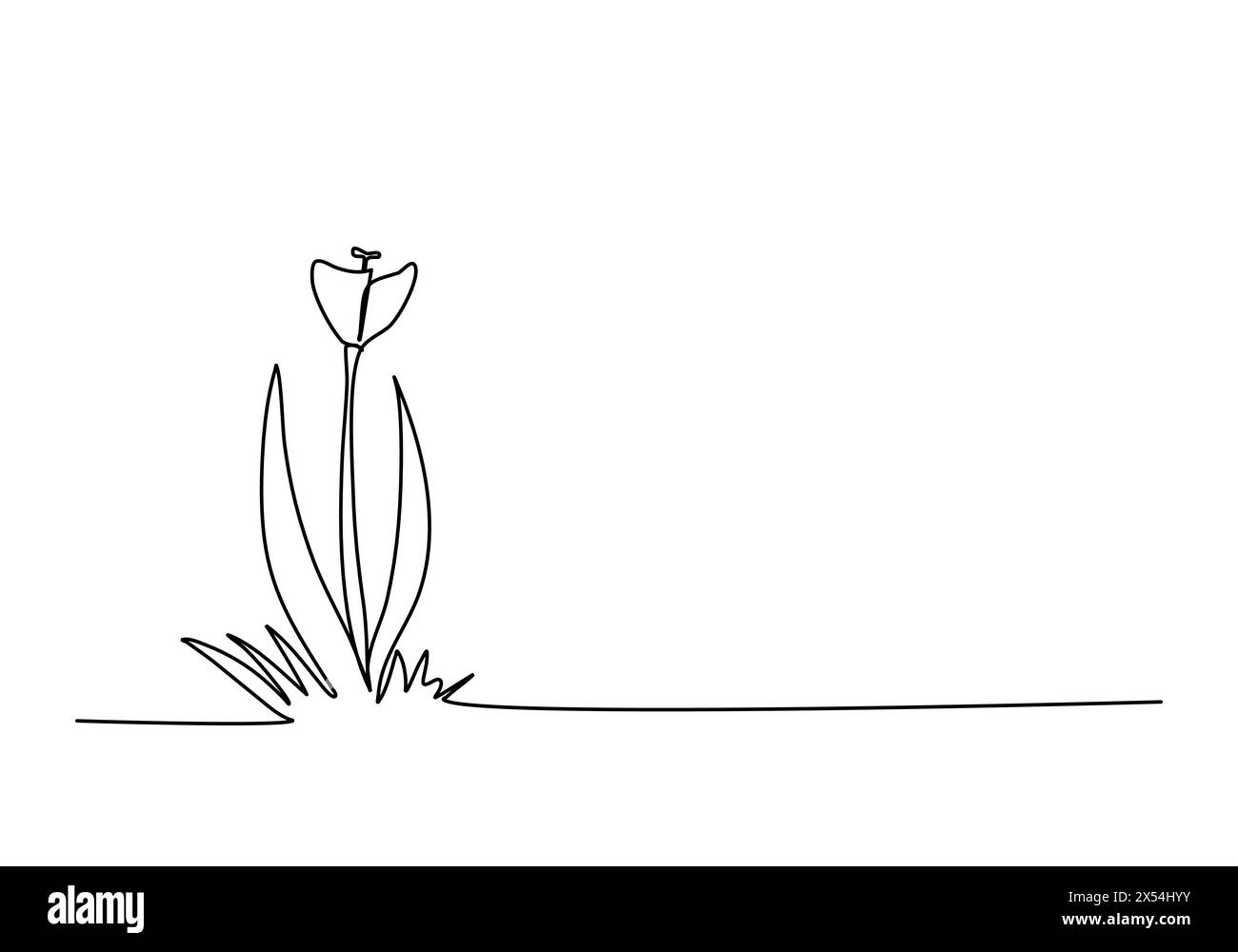 Flower, one line drawing vector illustration Stock Vector Image & Art ...