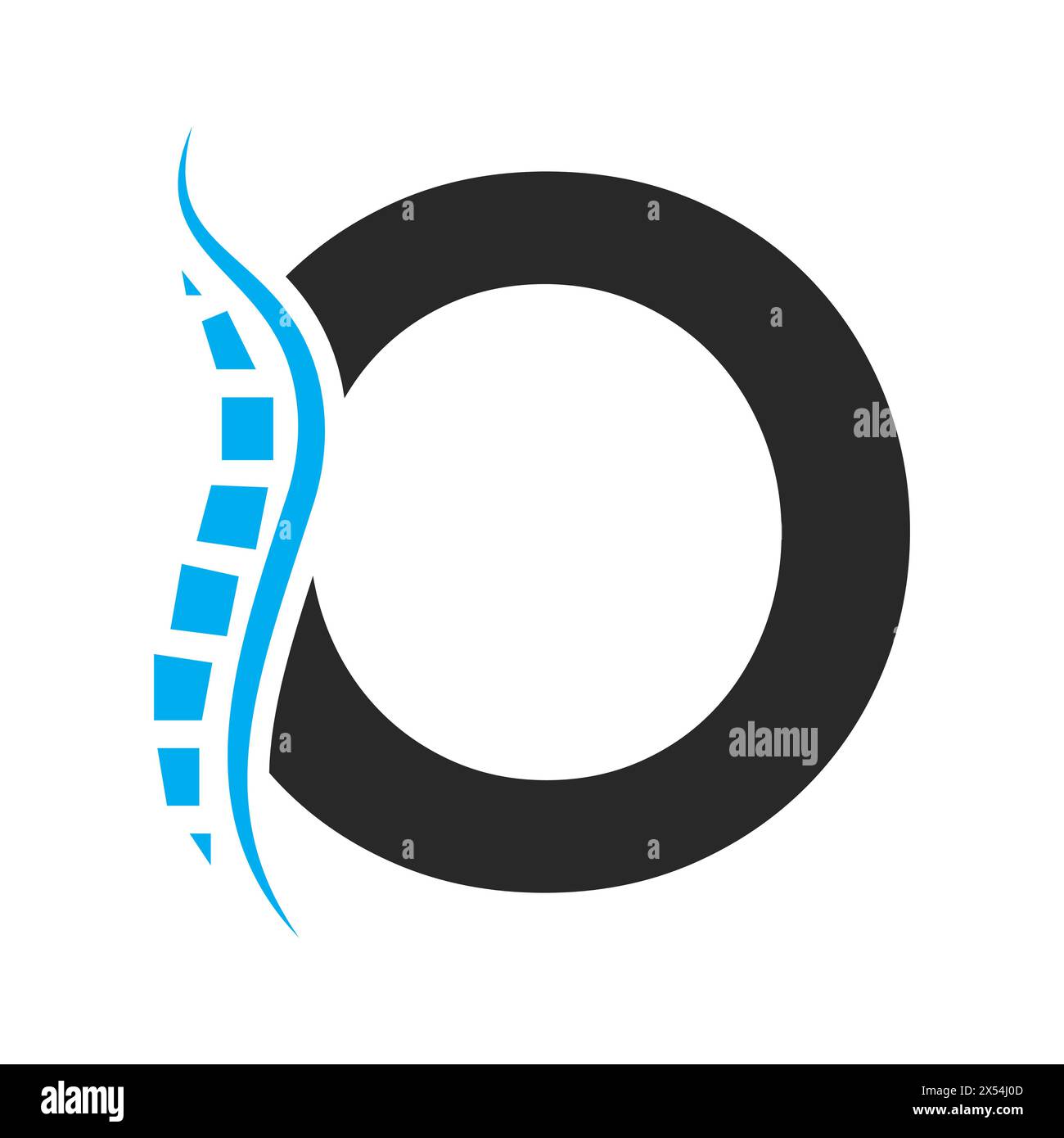 Letter O Backbone Logo Concept For Healthcare Symbol. Back Pain Sign ...