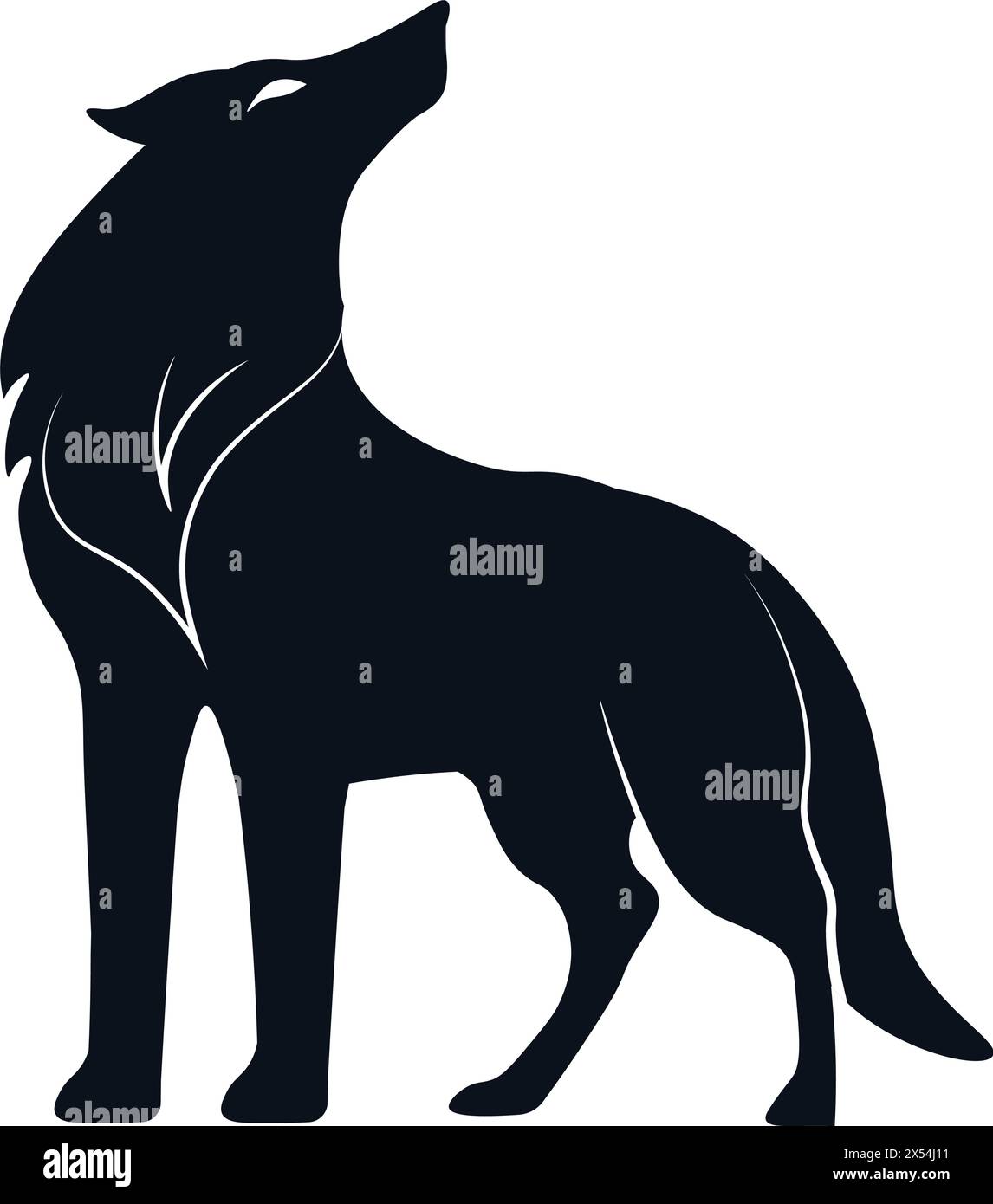Howling Wolf Silhouette Artwork Stock Vector Image & Art - Alamy