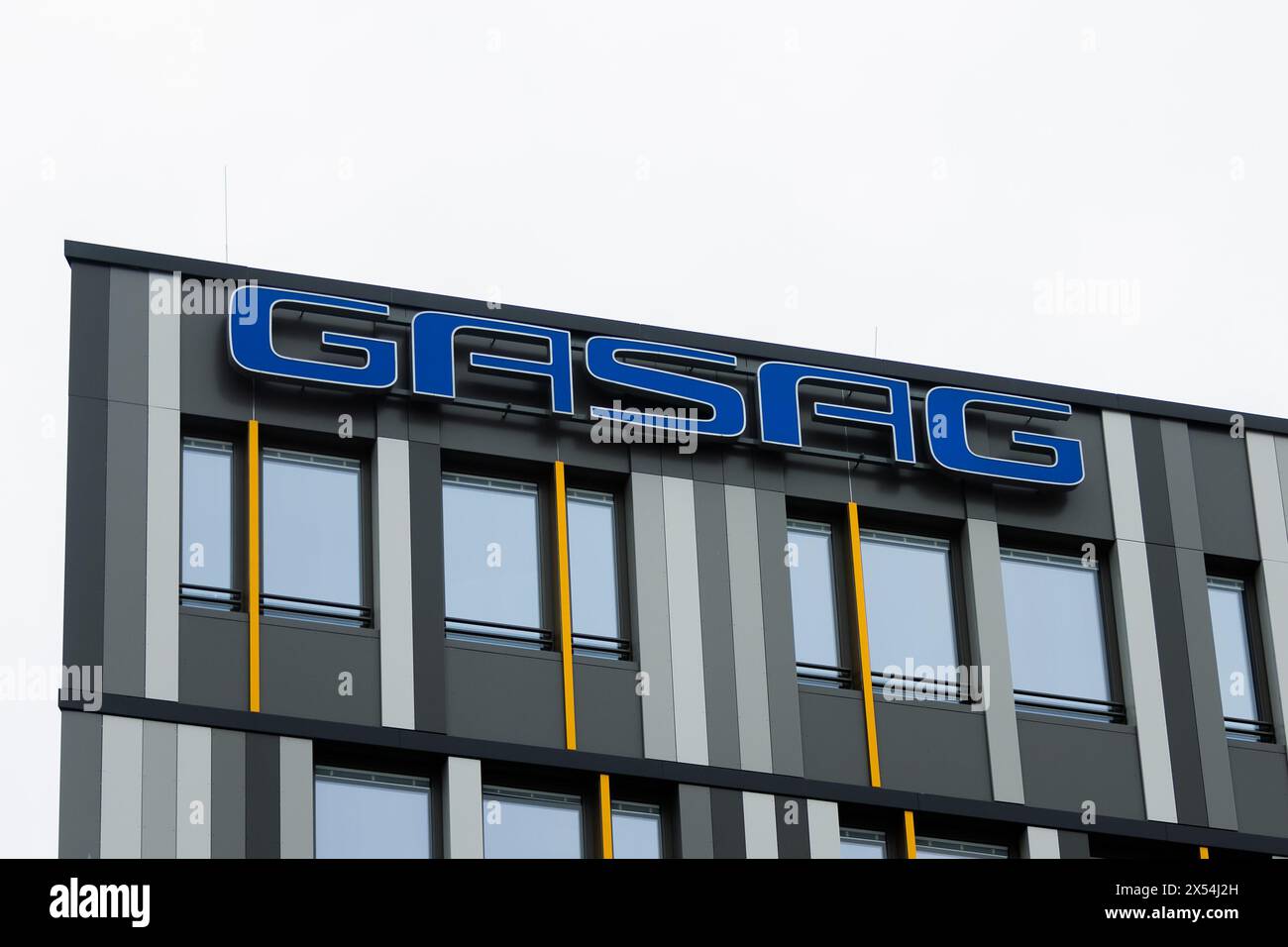 07 May 2024, Berlin: The GASAG AG logo at the company's headquarters on ...