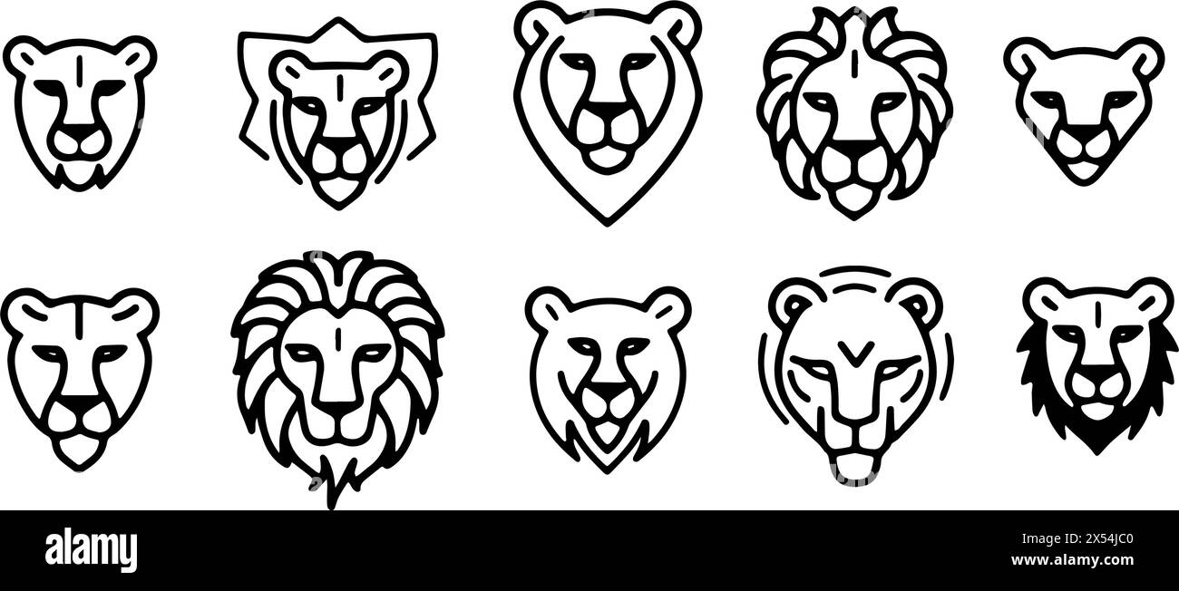 Stylized Lion Head Vector logo Stock Vector Image & Art - Alamy