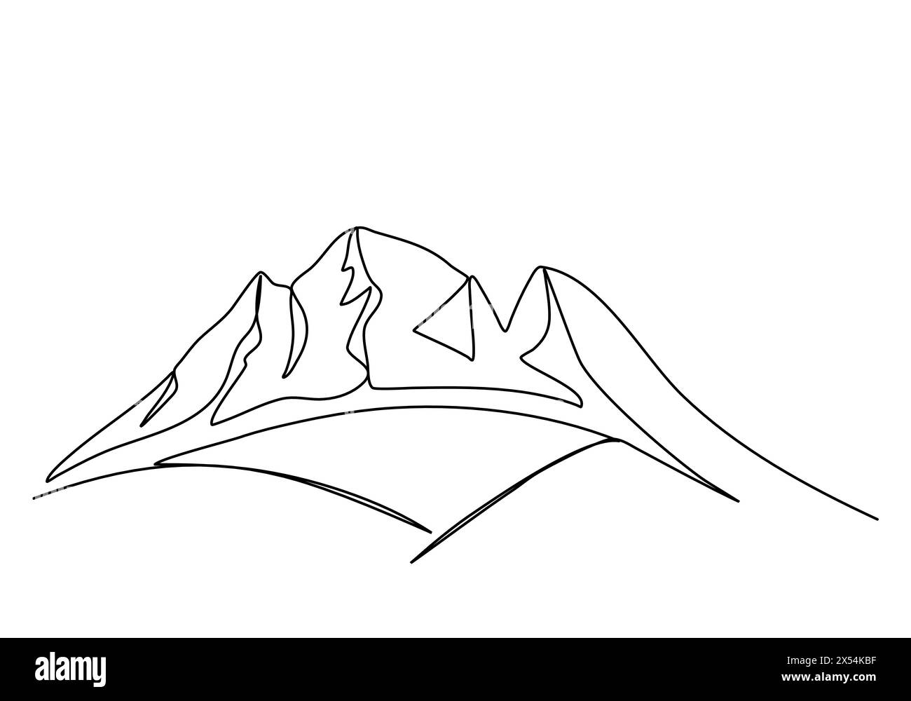 Mountains one line drawing vector illustration Stock Vector Image & Art ...