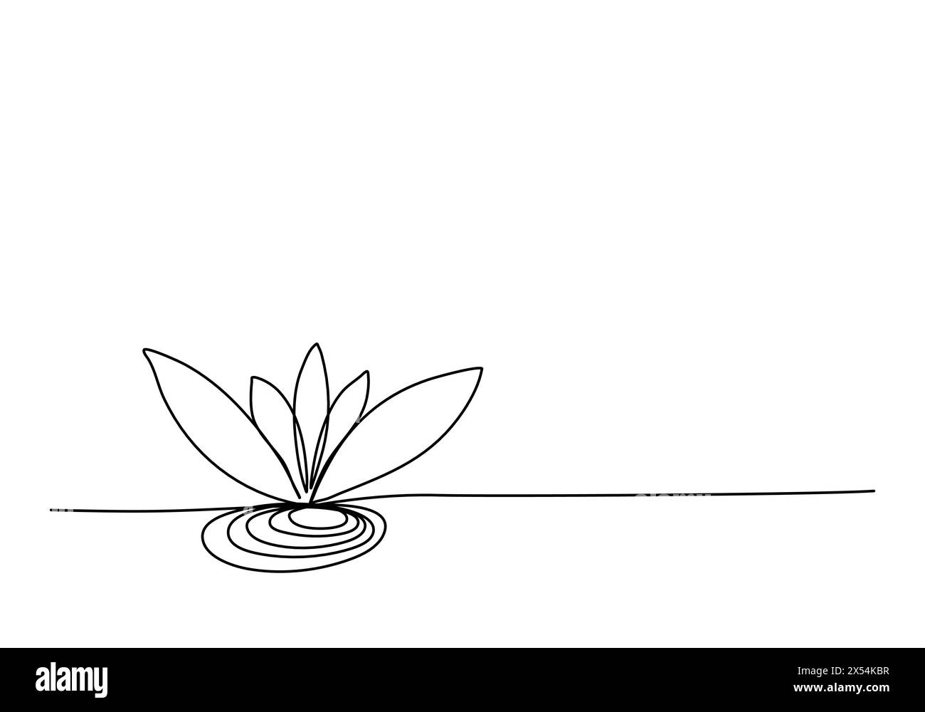 Flower, one line drawing vector illustration Stock Vector Image & Art ...