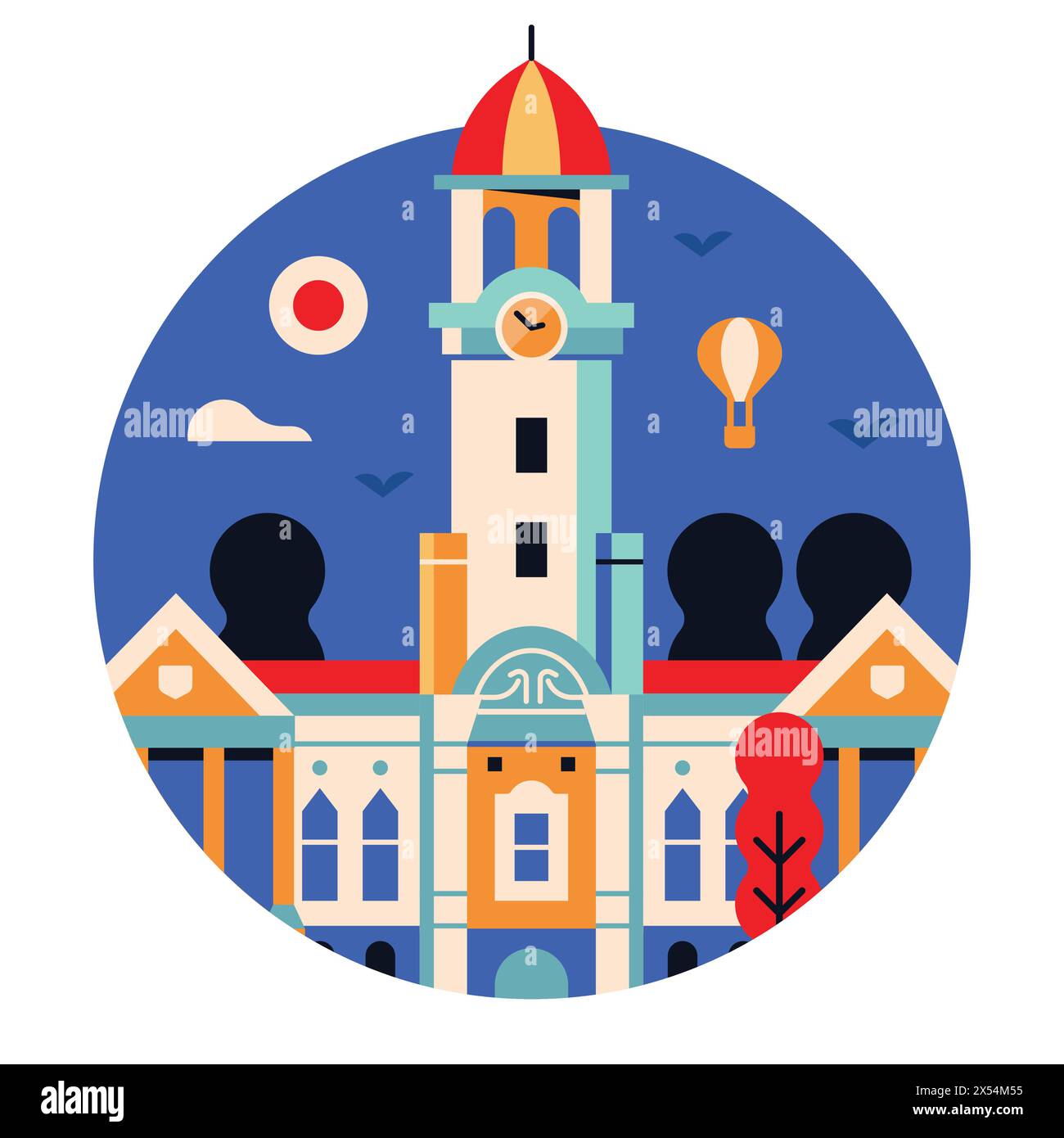 Singapore Concert Hall Landmark Circle Icon Stock Vector Image & Art ...