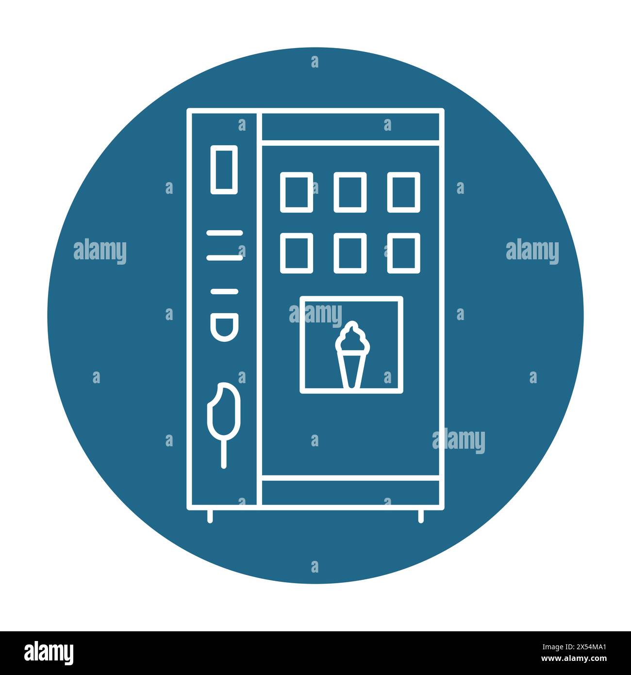 Ice cream machine in black line icon. Self service machine. Pictogram ...