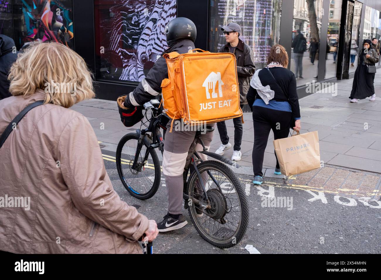 Just Eat takeaway delivery cycle courier on 7th April 2024 in London ...
