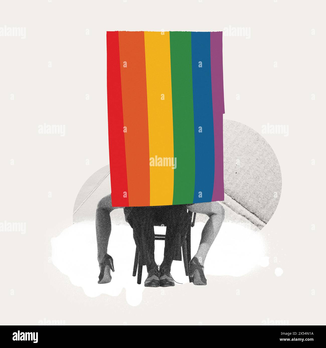 Privacy in pride. Private moment between two people, hidden behind ...