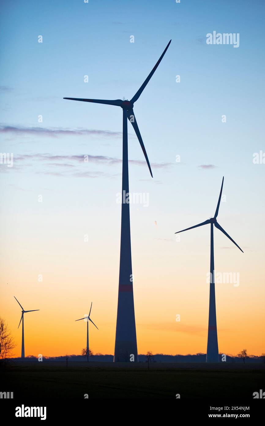 Wind turbines on the Paderborn plateau, Windpark Wevelsburg, Germany ...