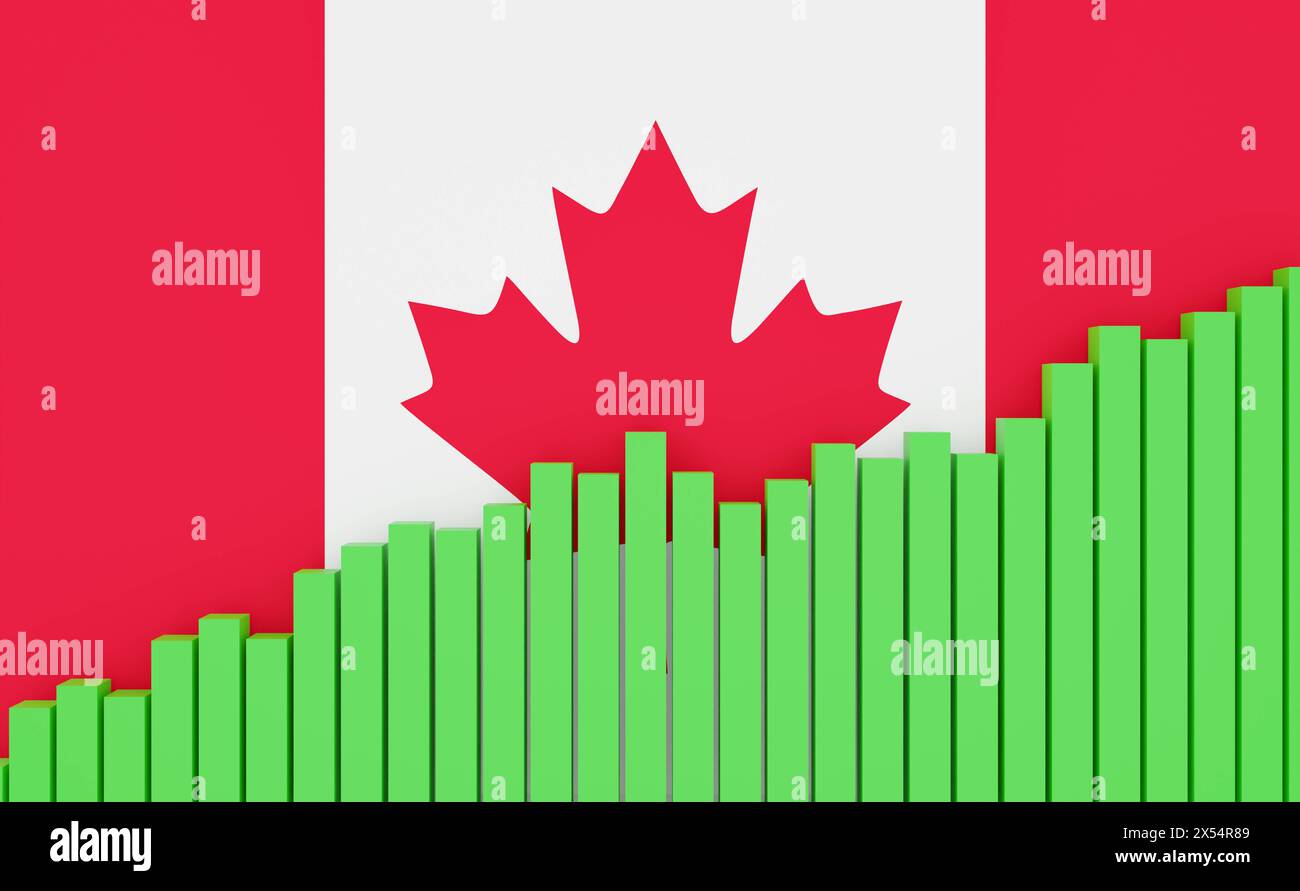 Canada, bar graph up, growth. Canada, rising bar chart with Canadian ...
