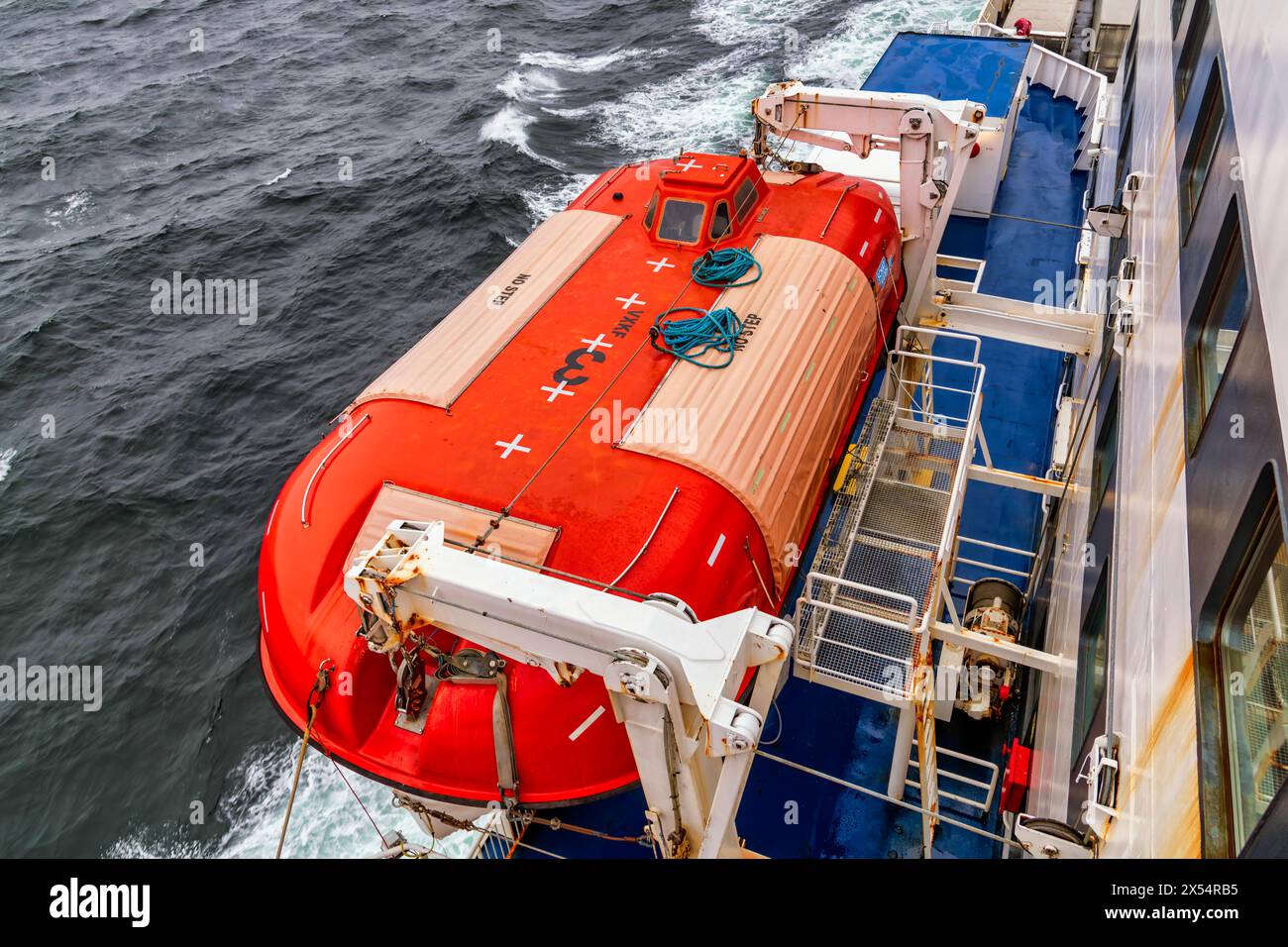 Lifeboat on MV Blue Puttees, Nova Scotia Stock Photo - Alamy