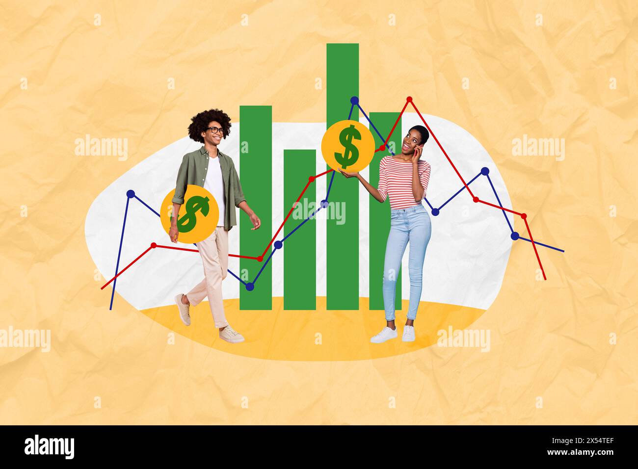 Composite sketch image trend photo collage of silhouette team lady man ...