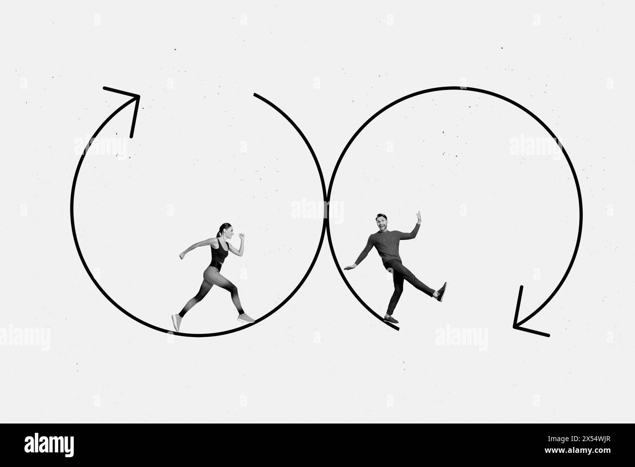 3D photo collage composite artwork sketch image of black white ...