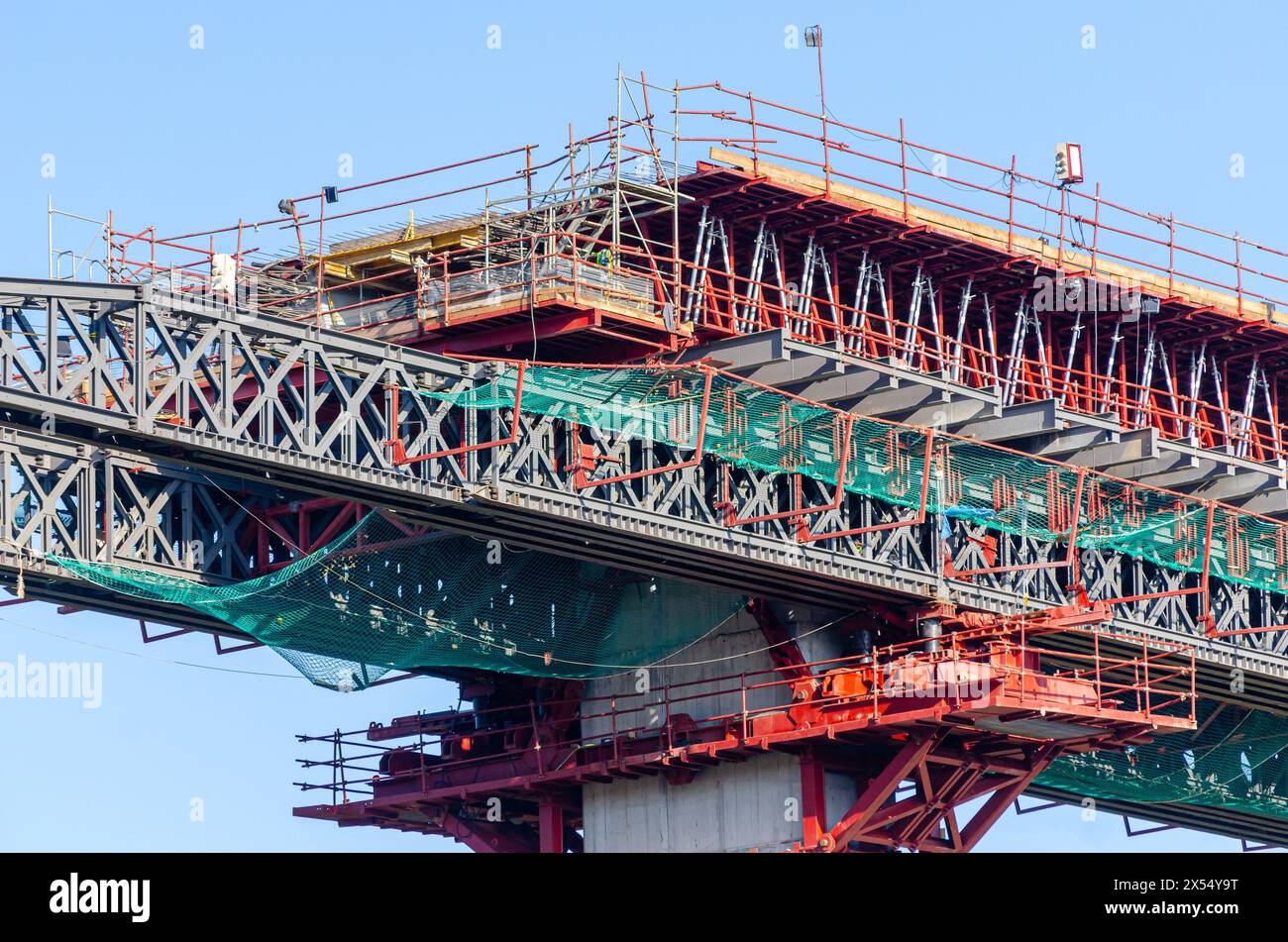 structure of bridge under construction, work in pogress. Engineering ...