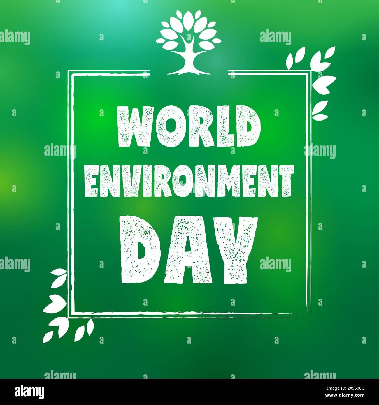 World environment day greeting card design with cute organic frame ...