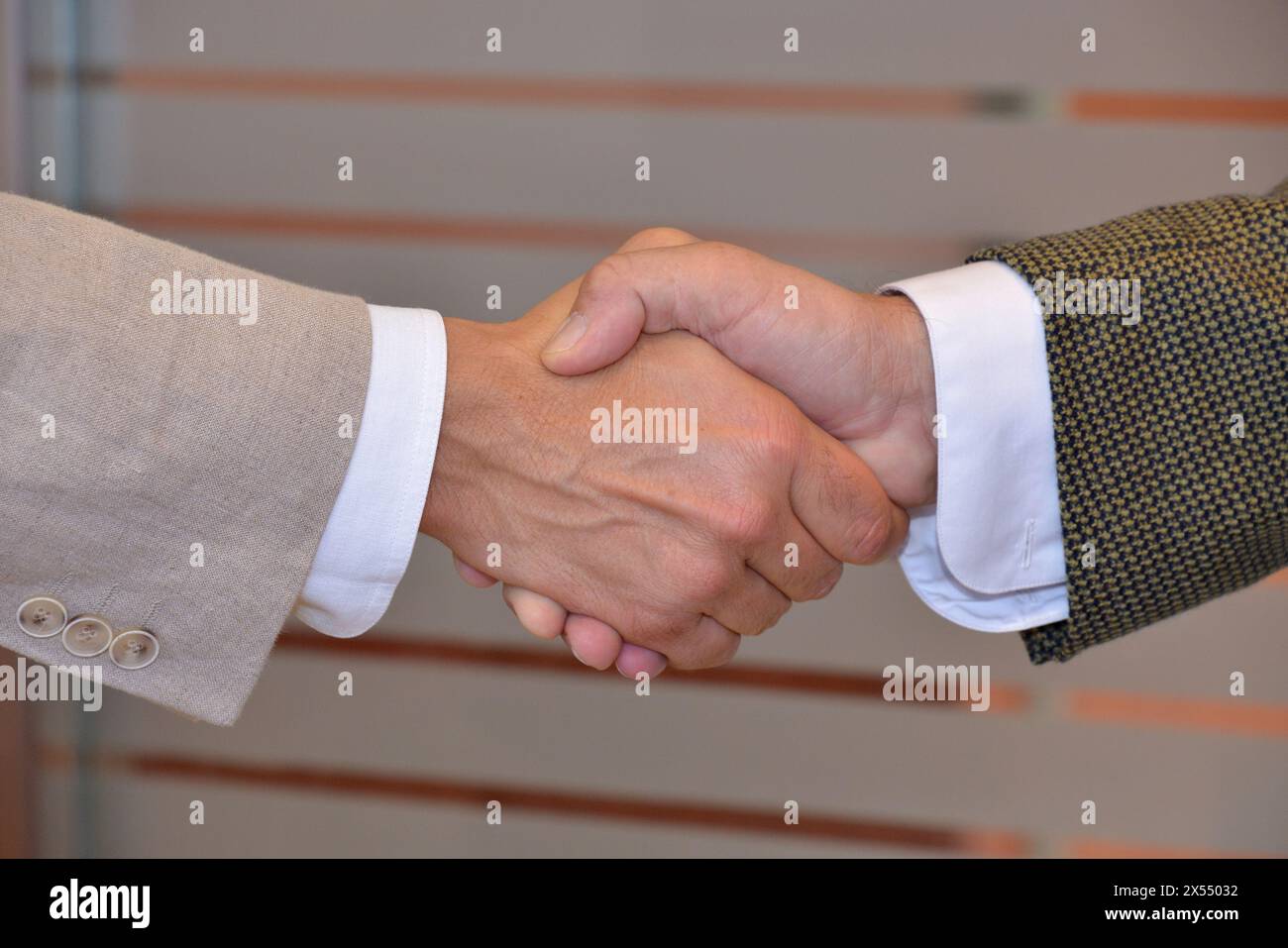 Shaking hands as a symbol of trade agreement Stock Photo - Alamy