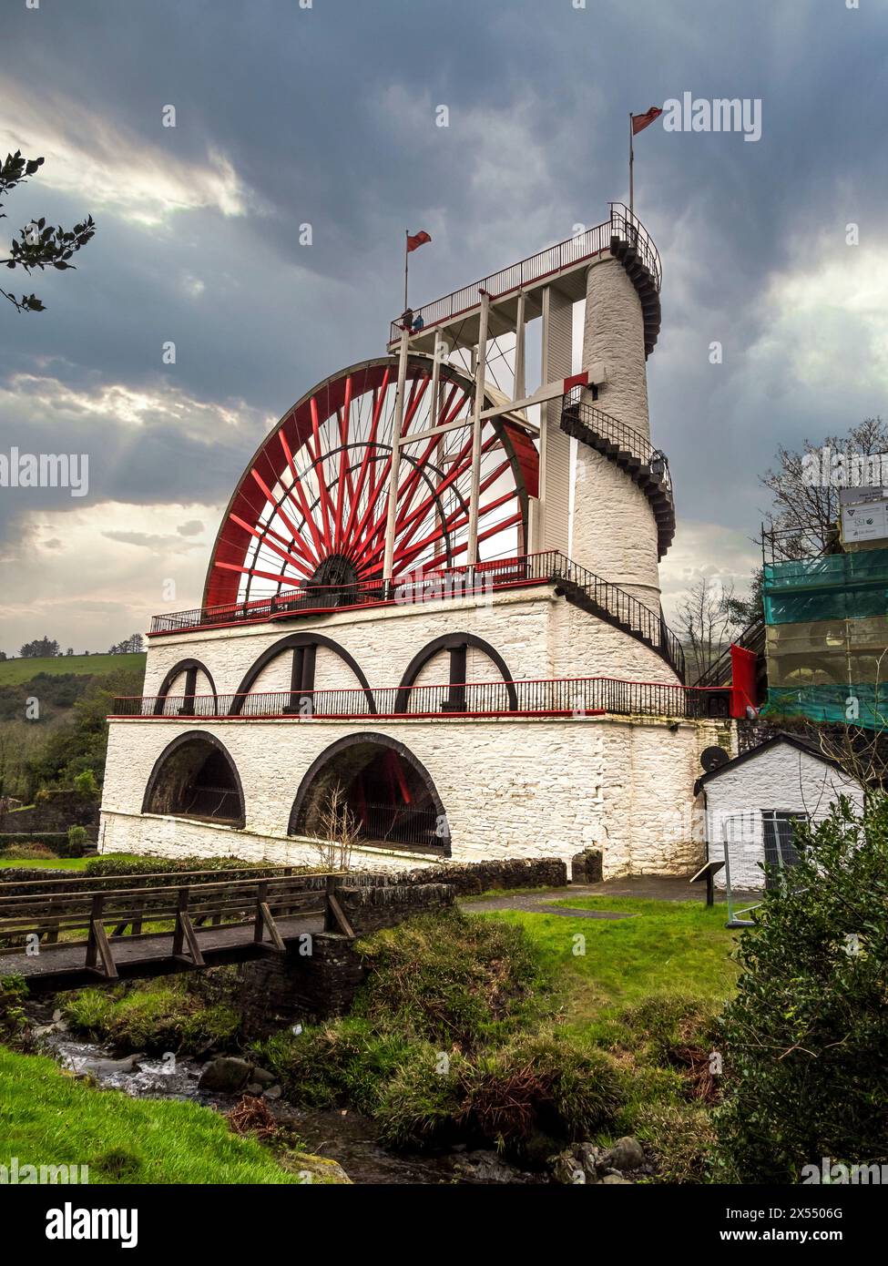 The image is of the Laxey Great Laxey Water Wheel known as Isabella in ...