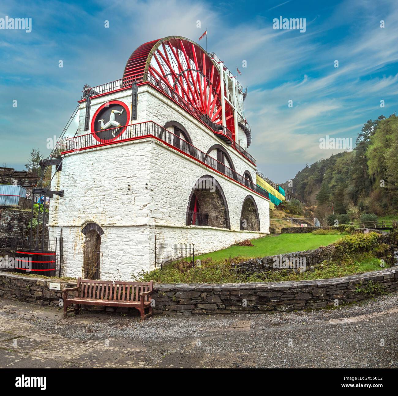 The image is of the Laxey Great Laxey Water Wheel known as Isabella in ...
