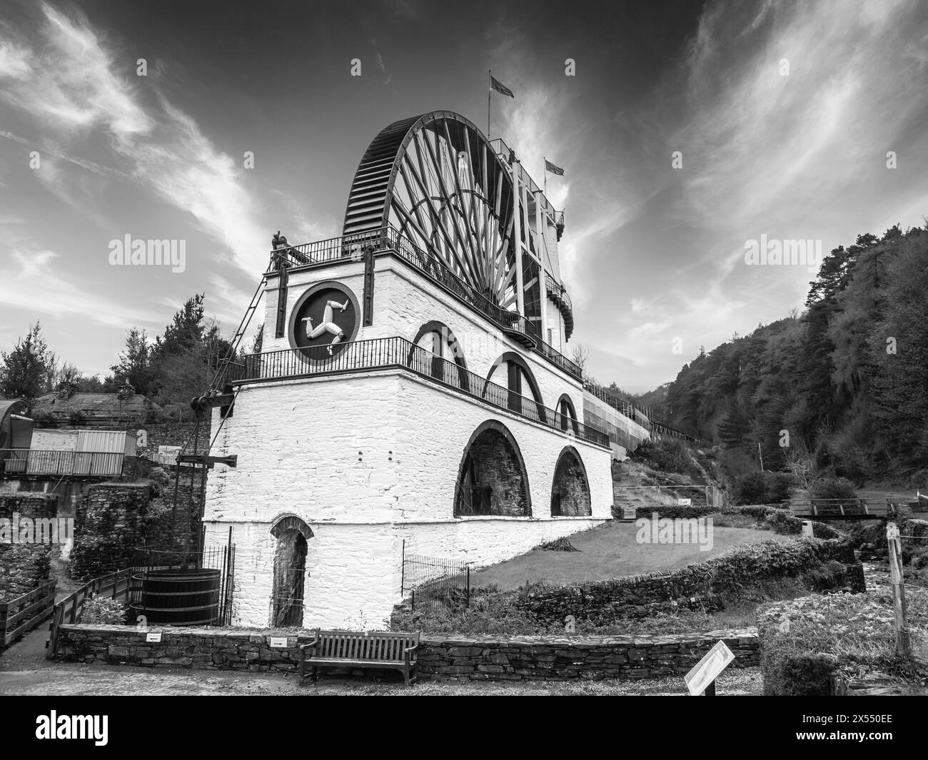 The image is of the Laxey Great Laxey Water Wheel known as Isabella in ...