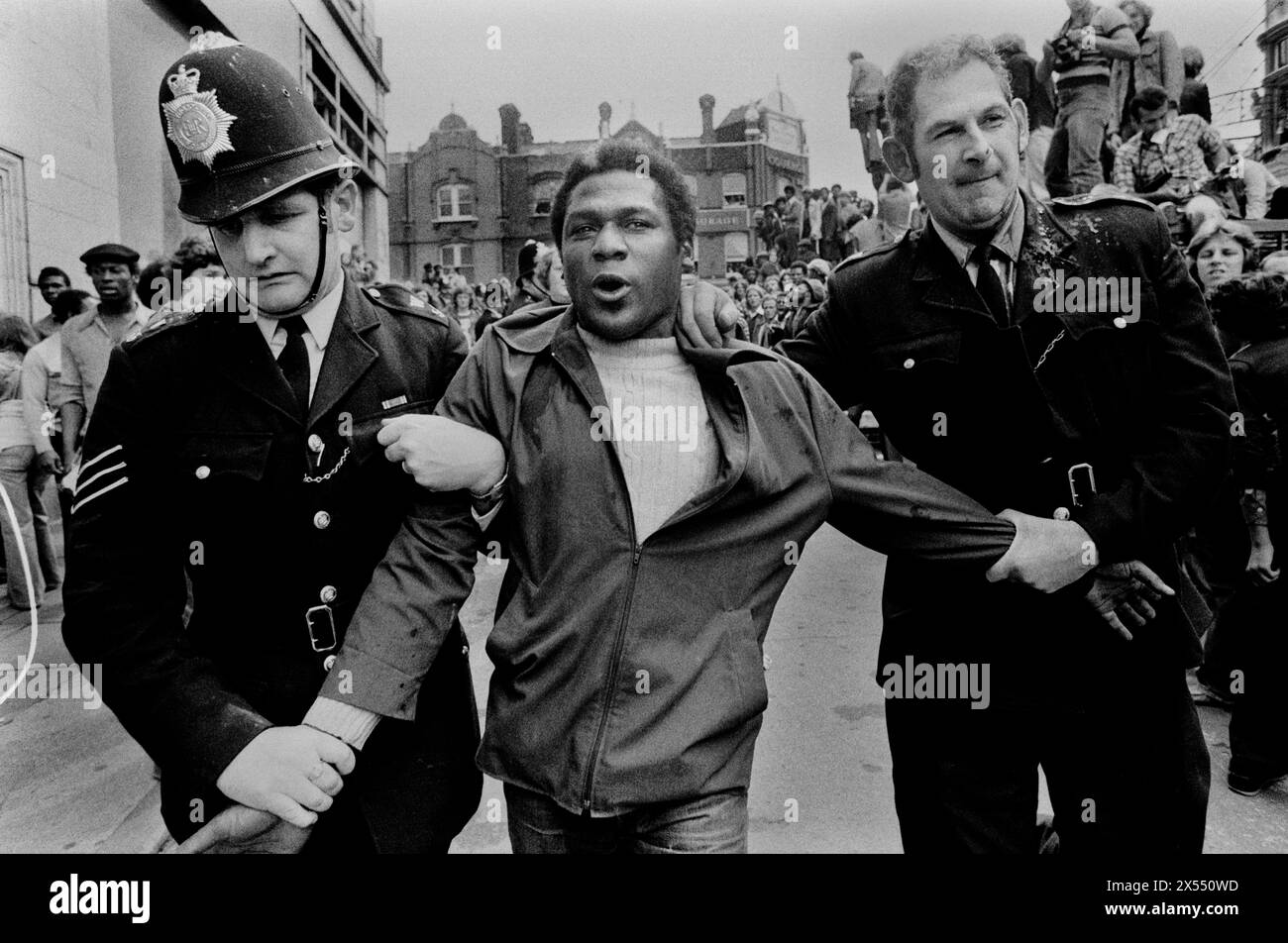 Police arrest a black British youth young adult, at the so called ...