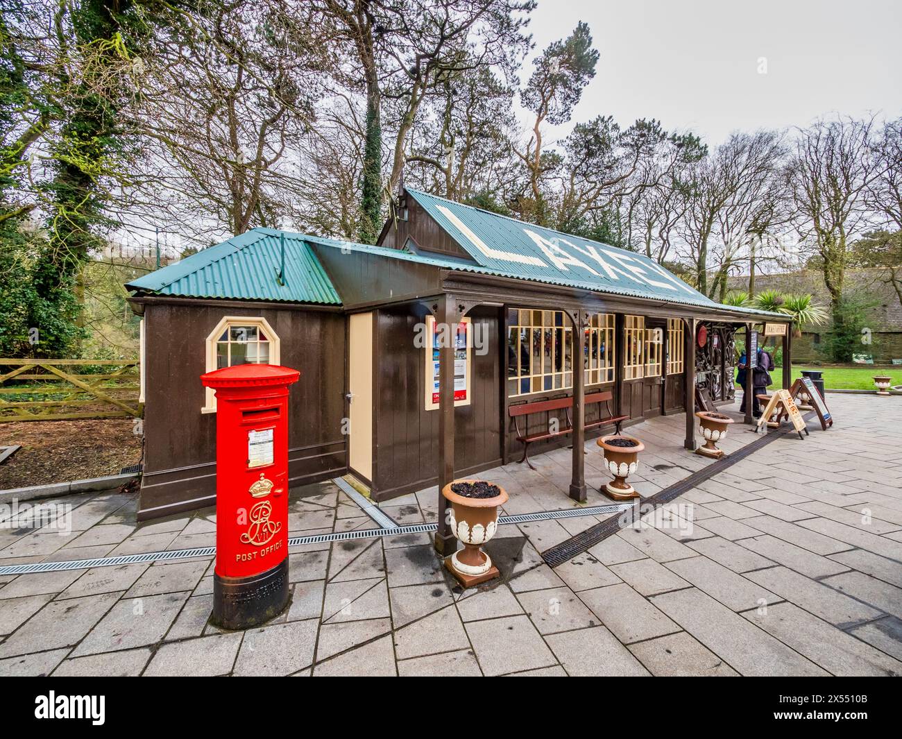 General street scene at Laxey tram and Snaefell mountain railway ...