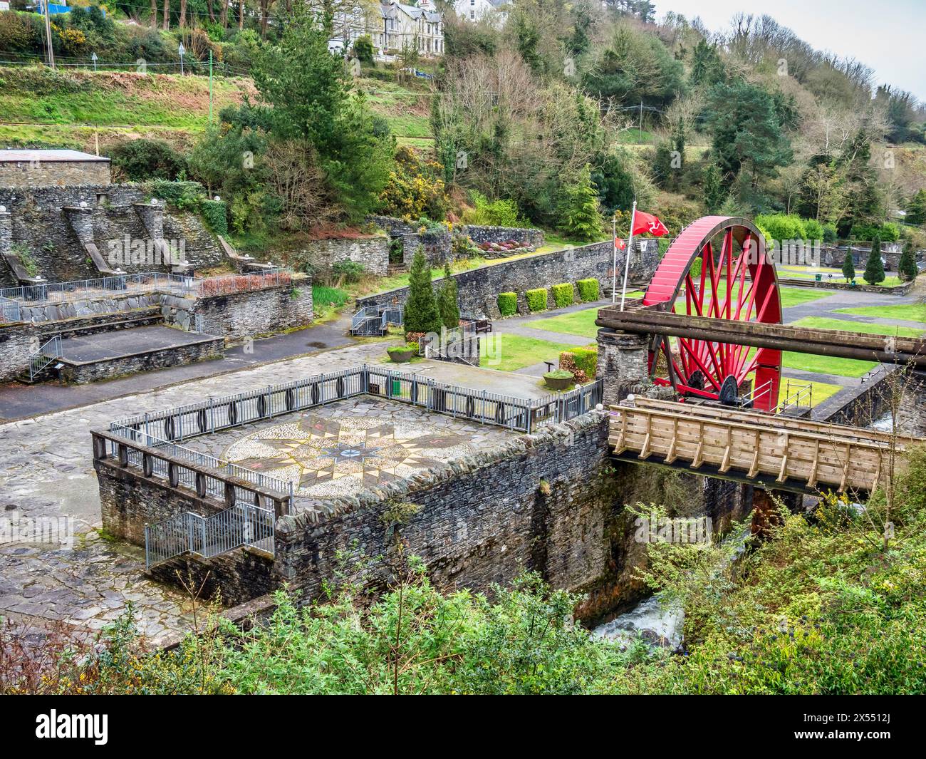 Laxey Glen Gardens. The gardens are the old Laxey Mines processing ...