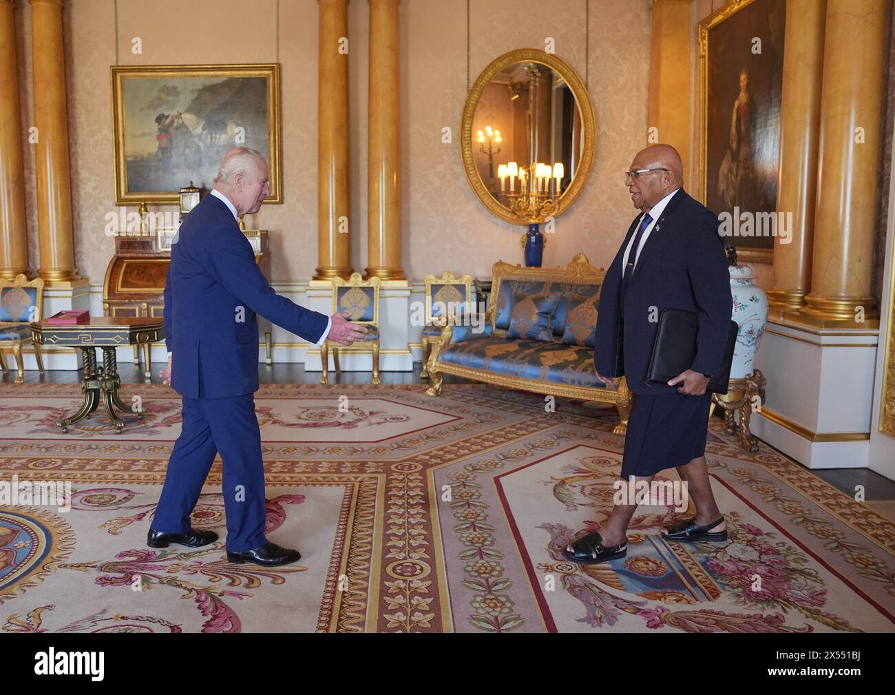 King Charles III during an audience with Prime Minister of Fiji ...