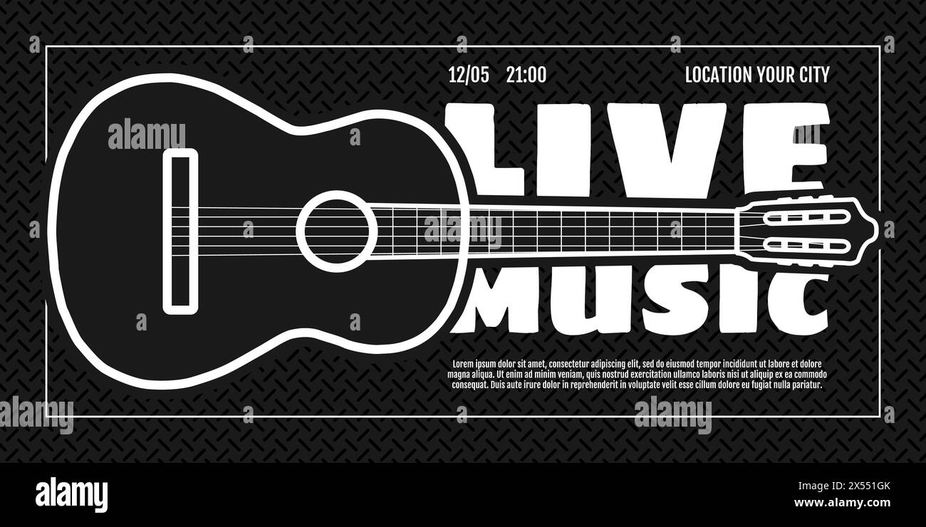 Music festival show horizontal banner. Invitation flyer design template ...