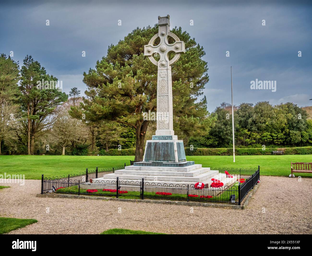 The image is of the war memorial cross at Tynwald Hill the ancient ...