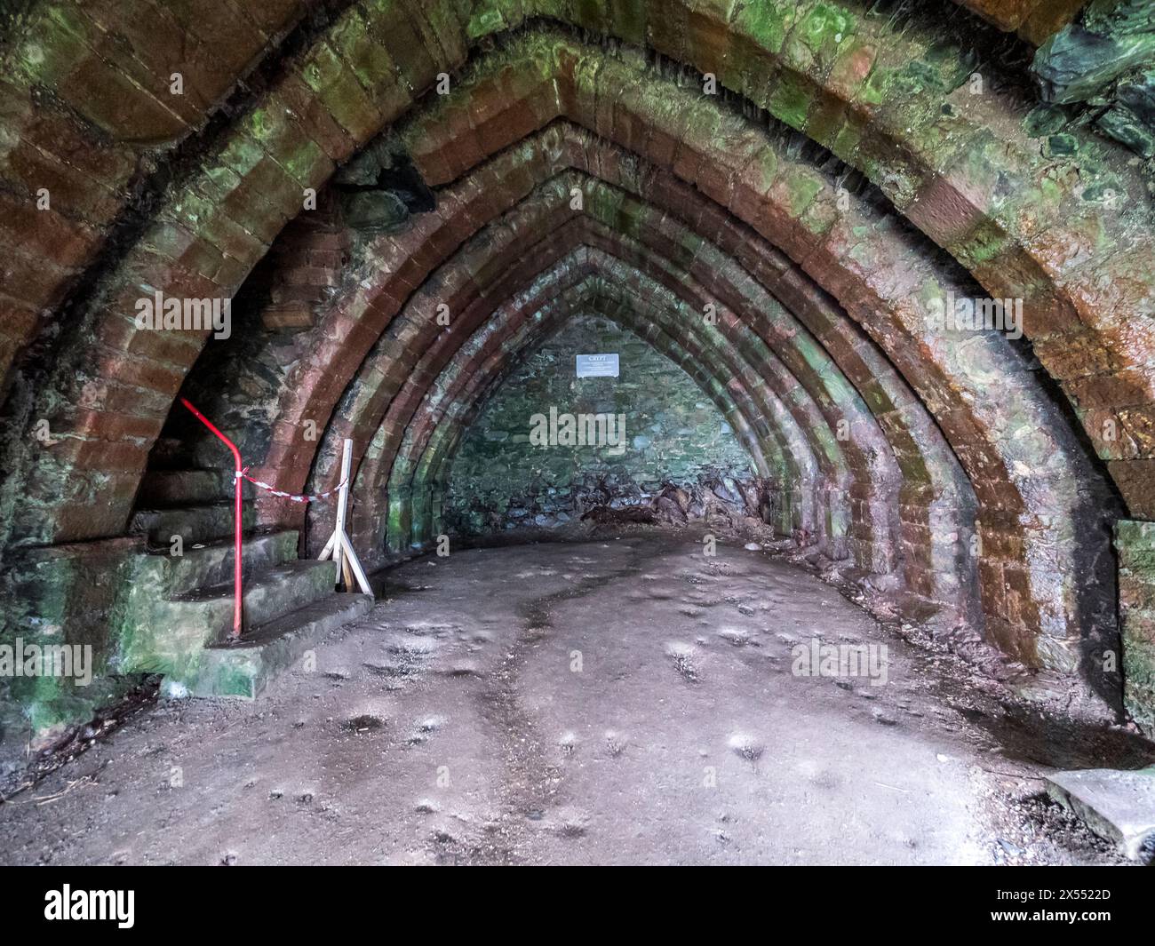 The image is of what was the crypt of Peel Castle Abbey at the historic ...