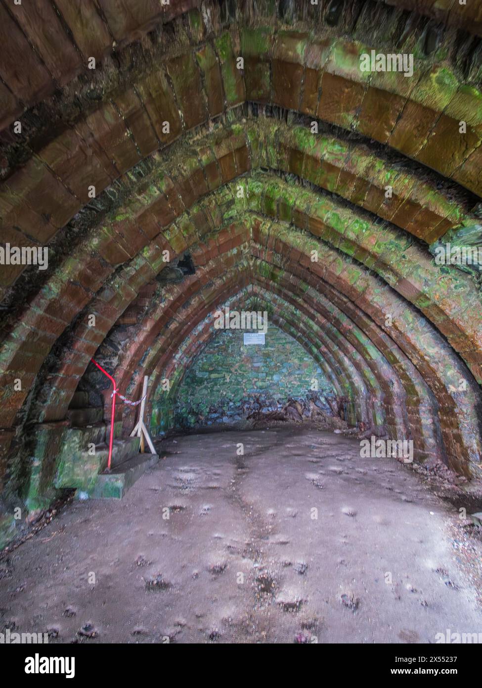 The image is of what was the crypt of Peel Castle Abbey at the historic ...