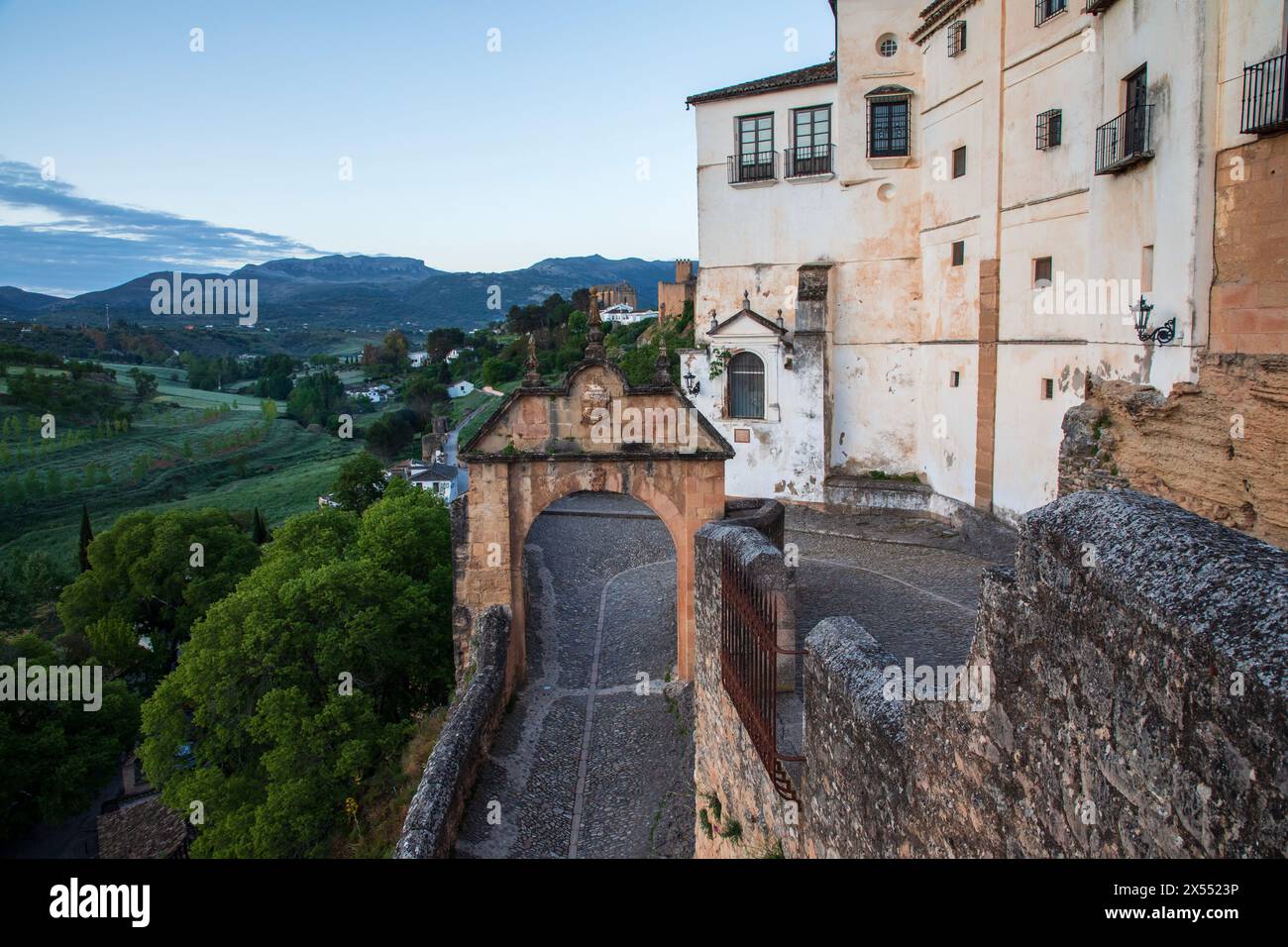 Old bridge and old buildings in Ronda, Spain at sunrise Stock Photo - Alamy