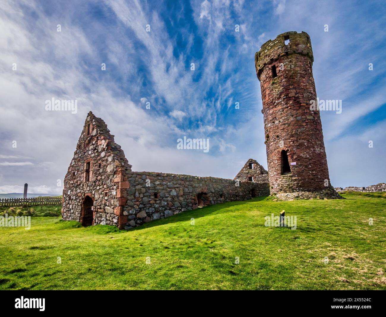 General scenic image at the historic 12th century Peel Castle and Abbey ...